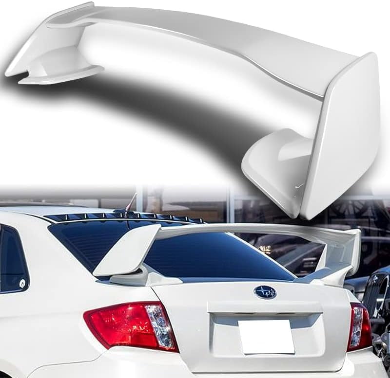 EPARTS 1 Piece White Painted ABS Rear Spoiler Wing Trunk Lid Extended ...