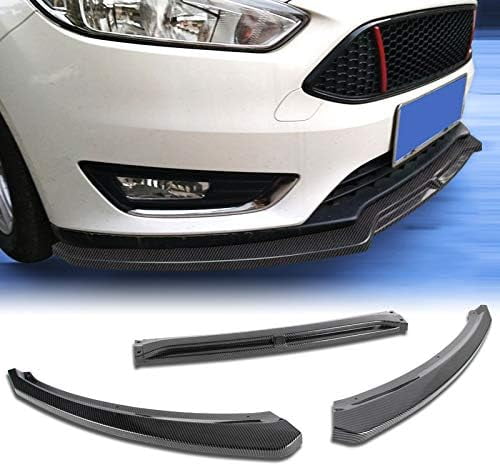 EPARTS 3 Pieces Carbon Fiber Style Look Front Bumper Lip Spoiler ...