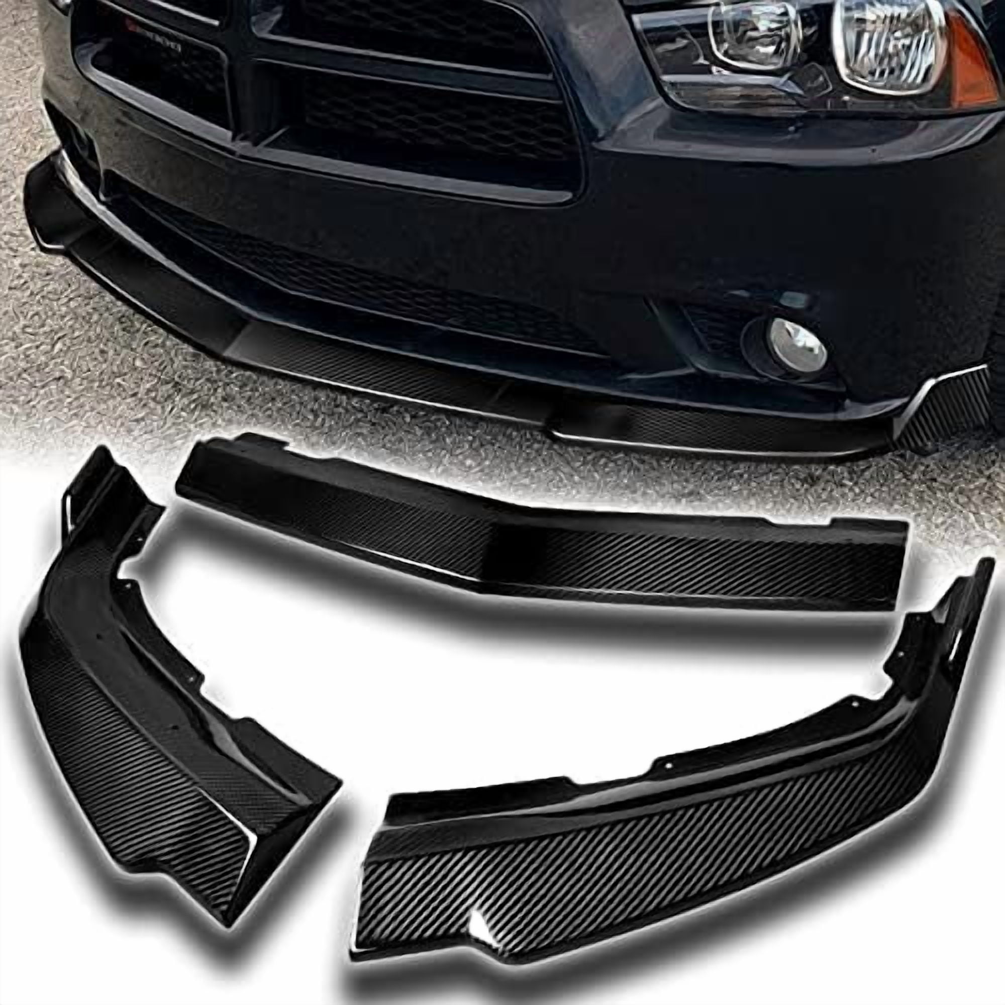 EPARTS 3 Pieces Style Front Bumper Lip Spoiler Splitter Chin Side Body ...