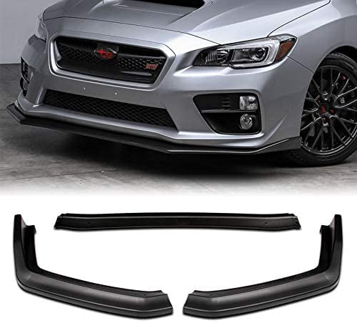 EPARTS 3 Pieces Style Unpainted Matt Black ABS Front Bumper Lip Spoiler Side Body Kit Trim ...