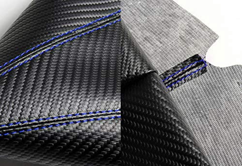 EPARTS Carbon Fiber Look PVC Leather Gear Shift Knob Boot Cover Blue ...