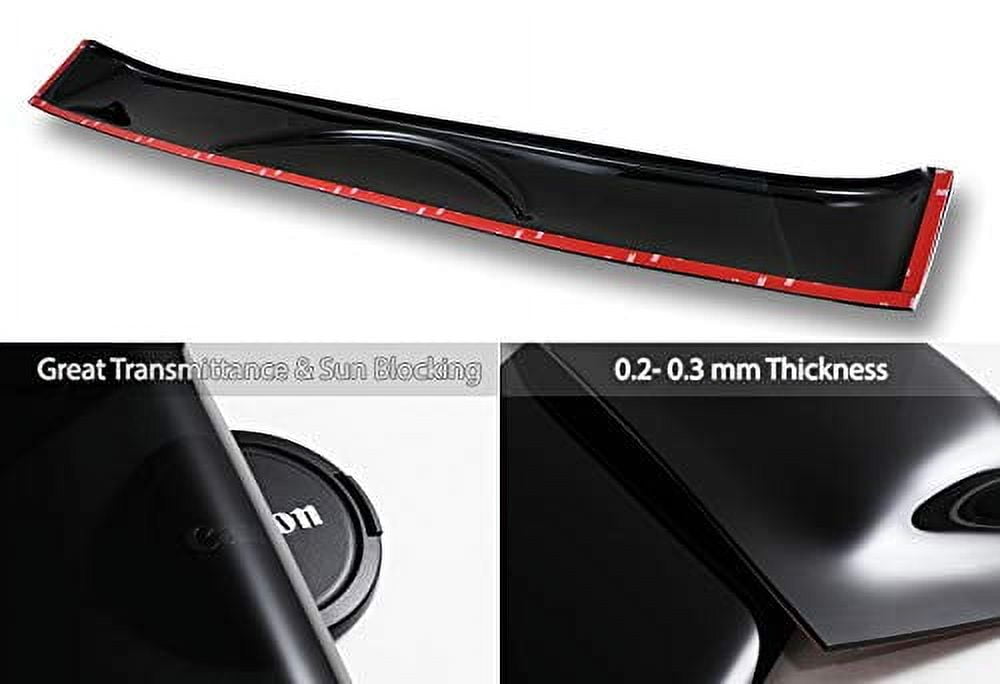 EPARTS Dark Smoke Acrylic Rear Roof Window Visor Spoiler Deflector ...