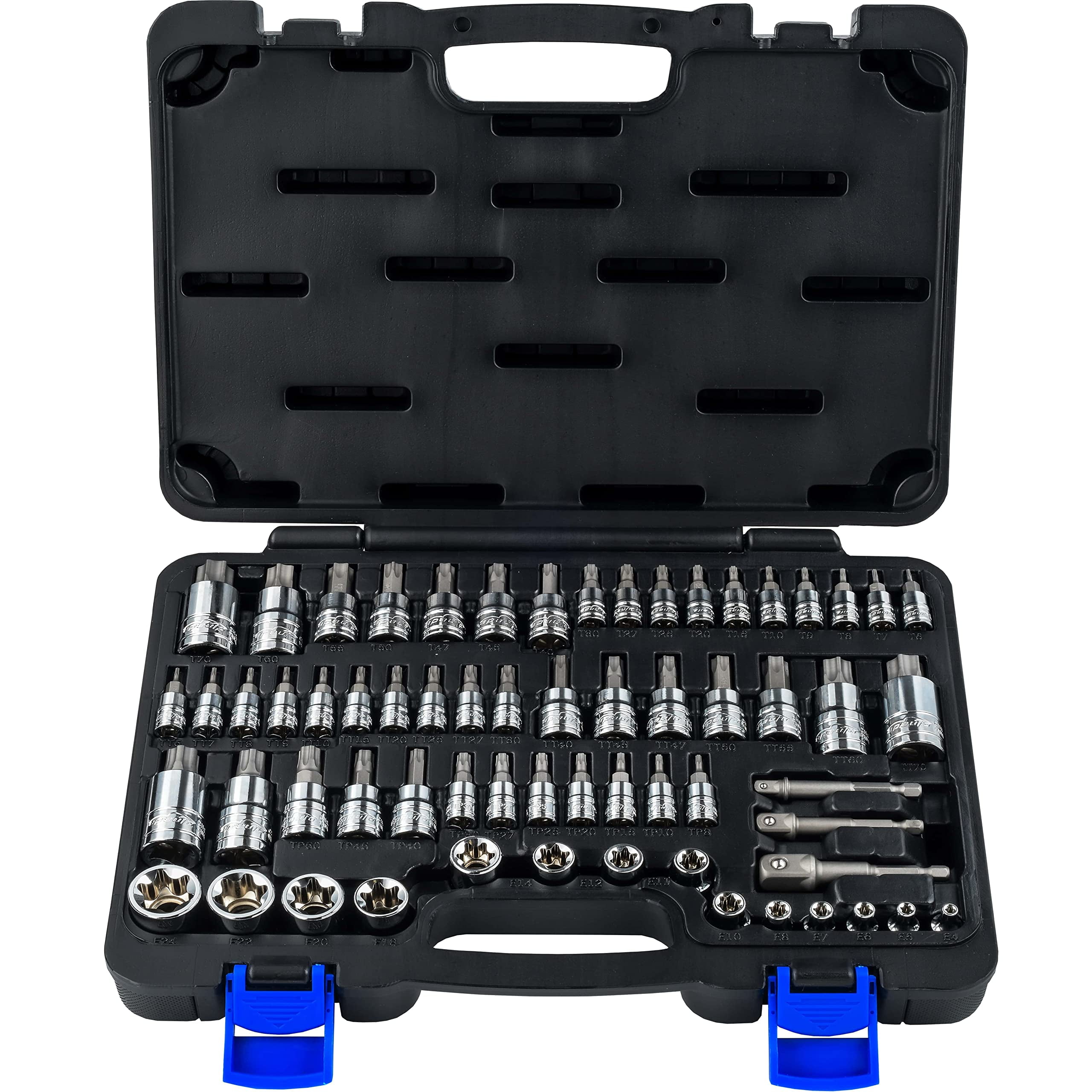EPAuto Drive Torque Torx Bit and External Socket Set, 63-Piece ...