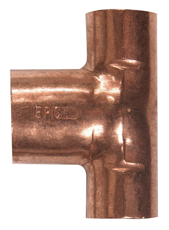 EPC 111BH Series 32704 Bullhead Pipe Tee, 1/2 x 1/2 x 3/4 in, Sweat ...