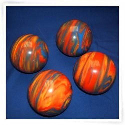 EPCO 4 Ball 107mm Tournament Bocce Set - Marbled Orange/Blue/Yellow ...