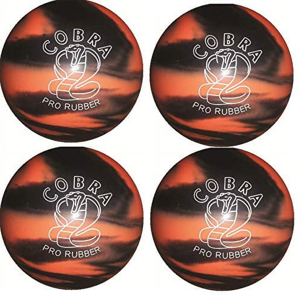 EPCO Candlepin Bowling Ball- Cobra Pro Rubber, Orange & Black - 4 Balls ...