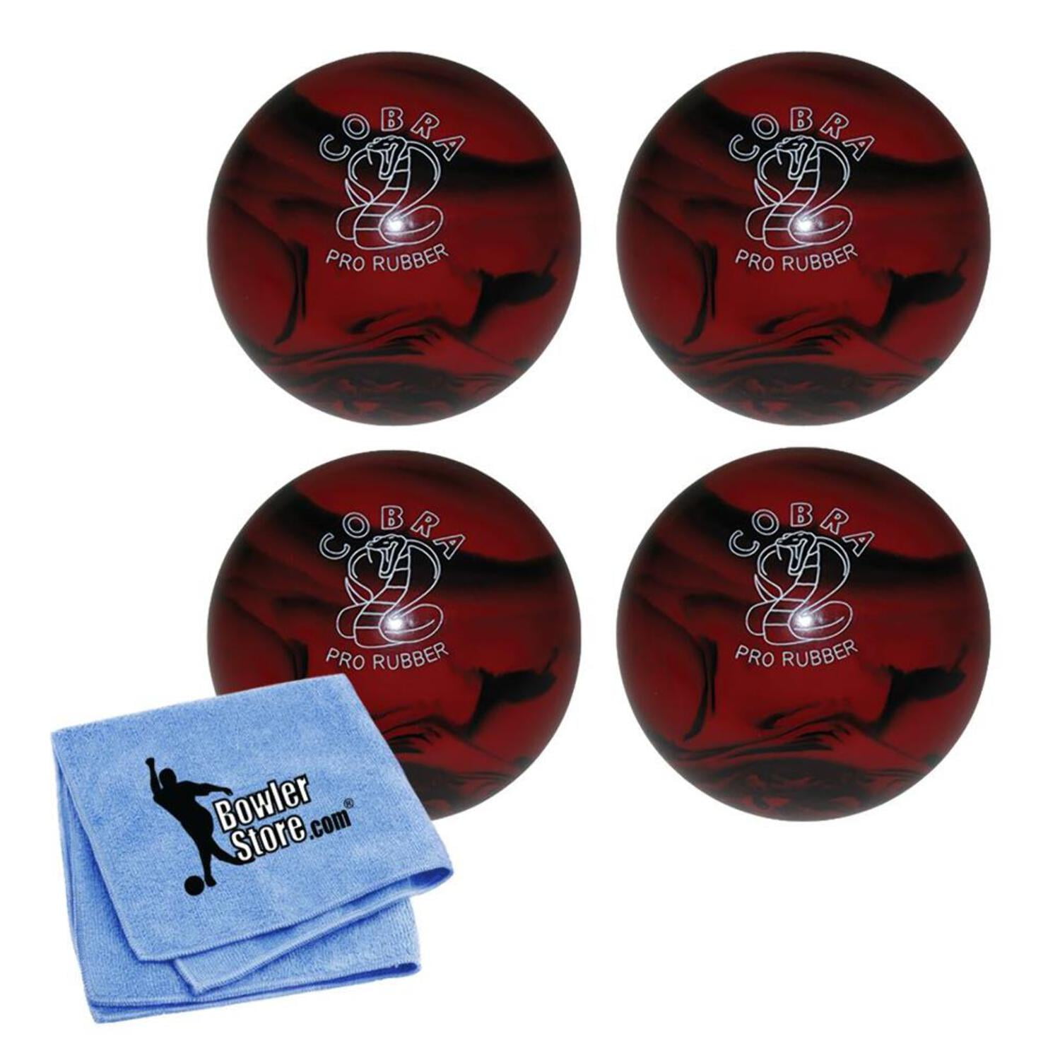 EPCO Candlepin Bowling Ball- Cobra Pro Rubber, Red Black (4 1/2 inch ...