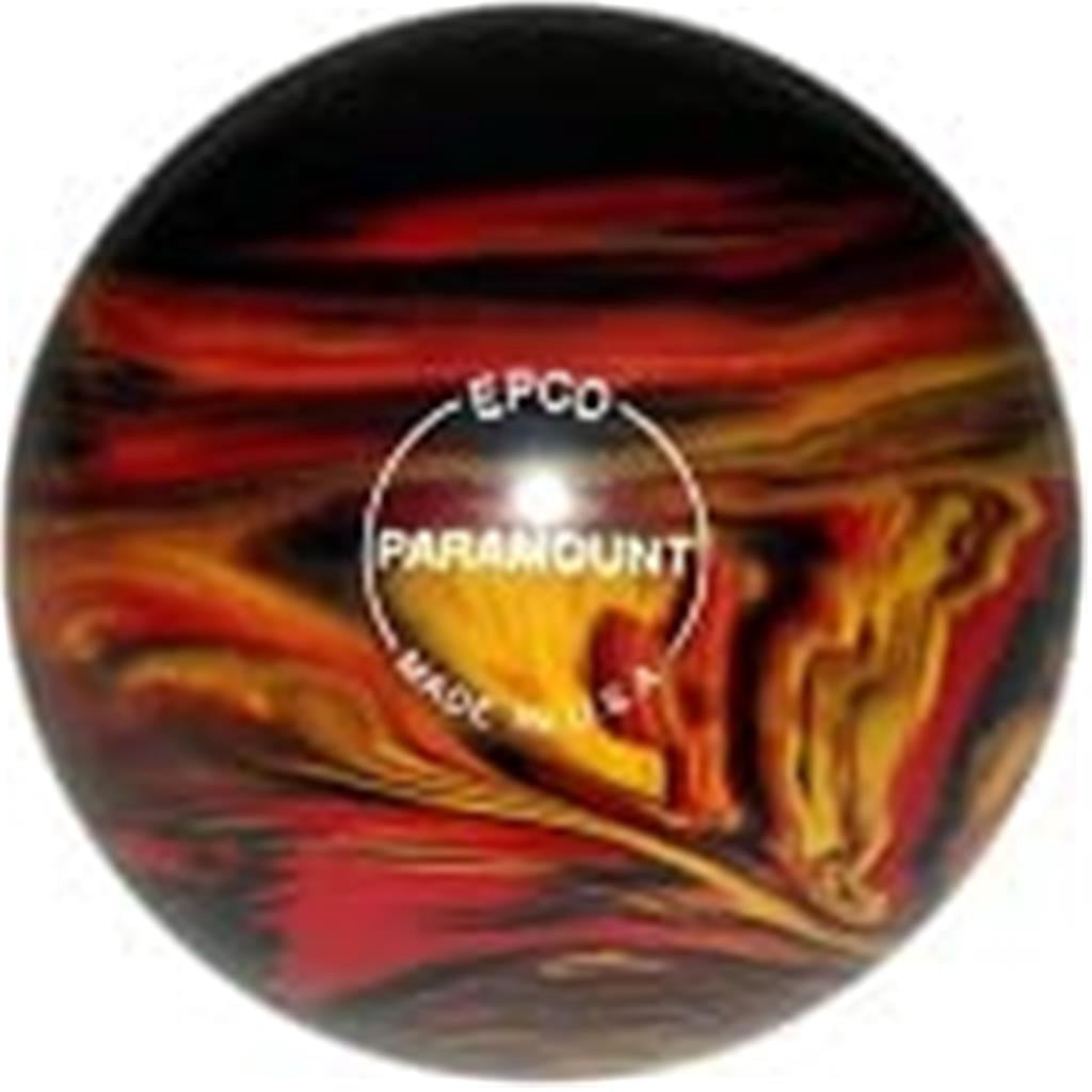 EPCO Candlepin Bowling Ball- Marbleized - Black, Red & Yellow (4 1/2 ...