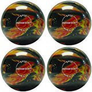 EPCO Candlepin Bowling Ball- Marbleized - Black, Red & Yellow Four Ball ...