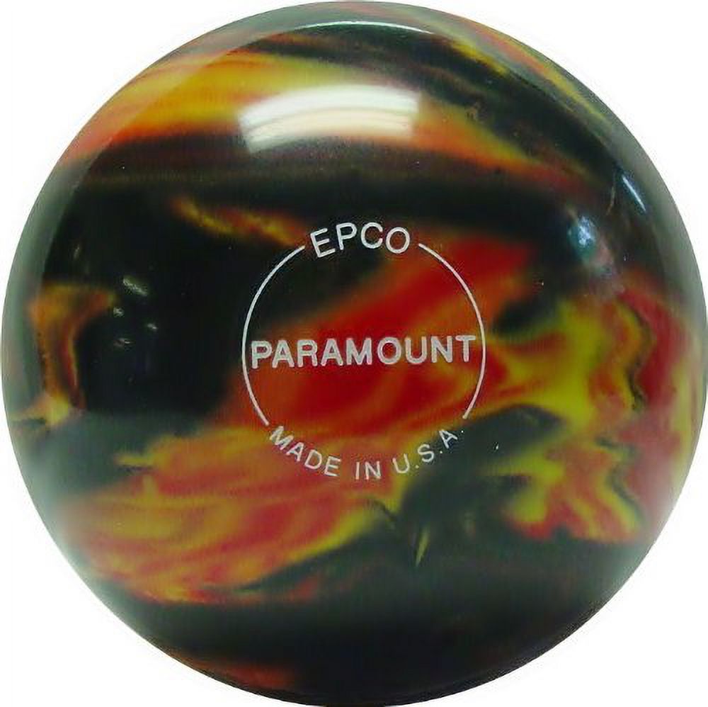EPCO Candlepin Bowling Ball- Marbleized - Black, Red & Yellow Single Ball (Size:4 1/2 inch- 2lbs ...