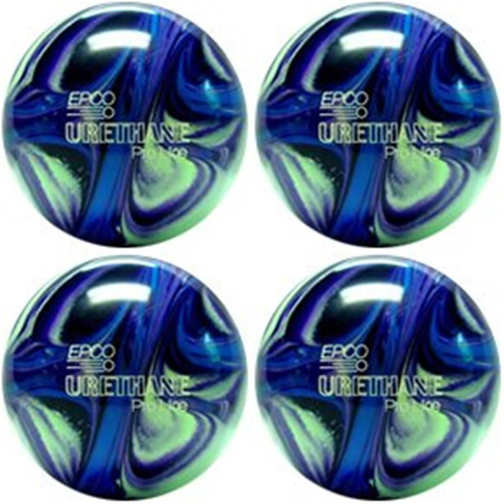 EPCO Candlepin Bowling Ball- Urethane Pro-Line - Purple, Blue & Mint (4 ...