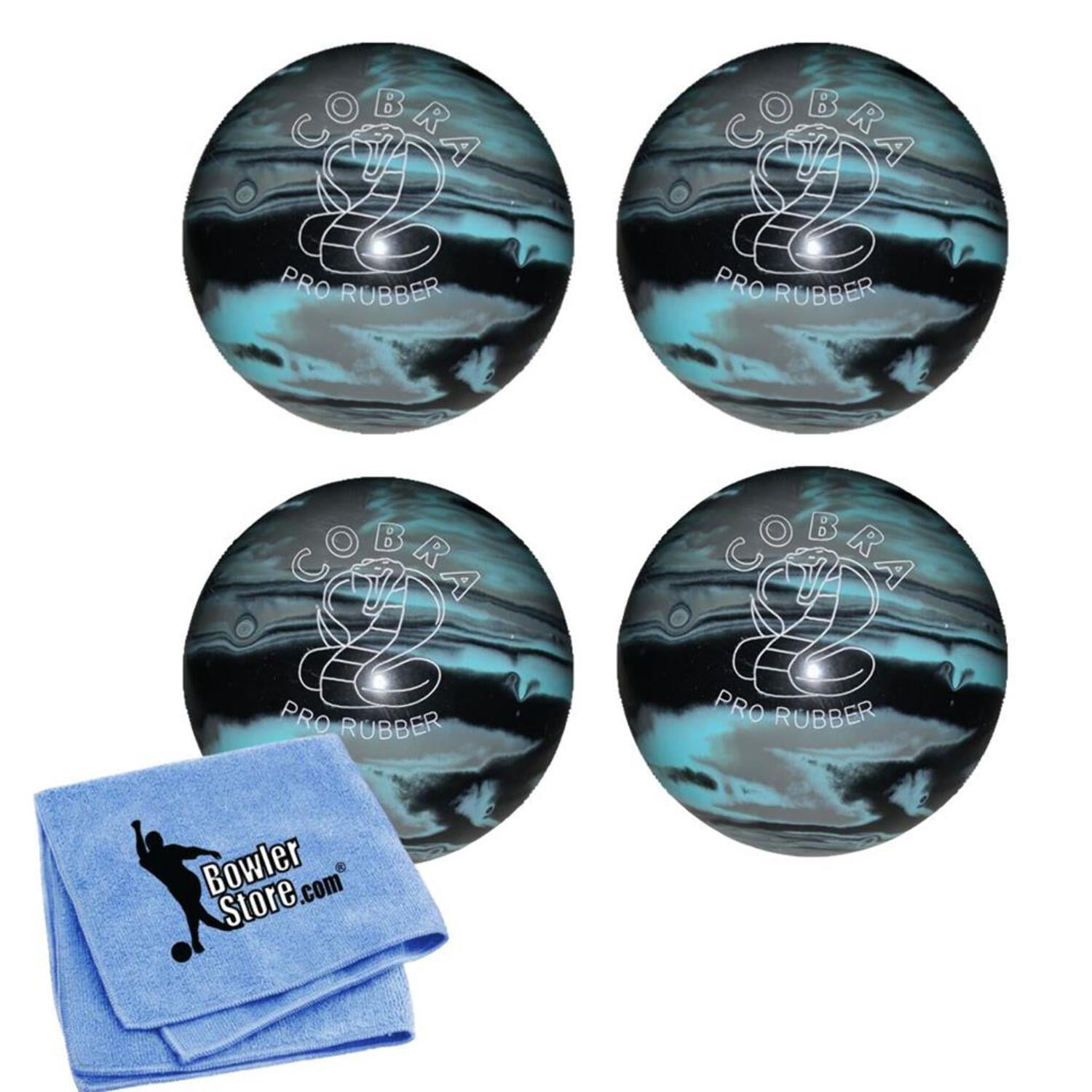 EPCO Candlepin Bowling Balls - Cobra Pro Rubber - Black, Light Blue ...
