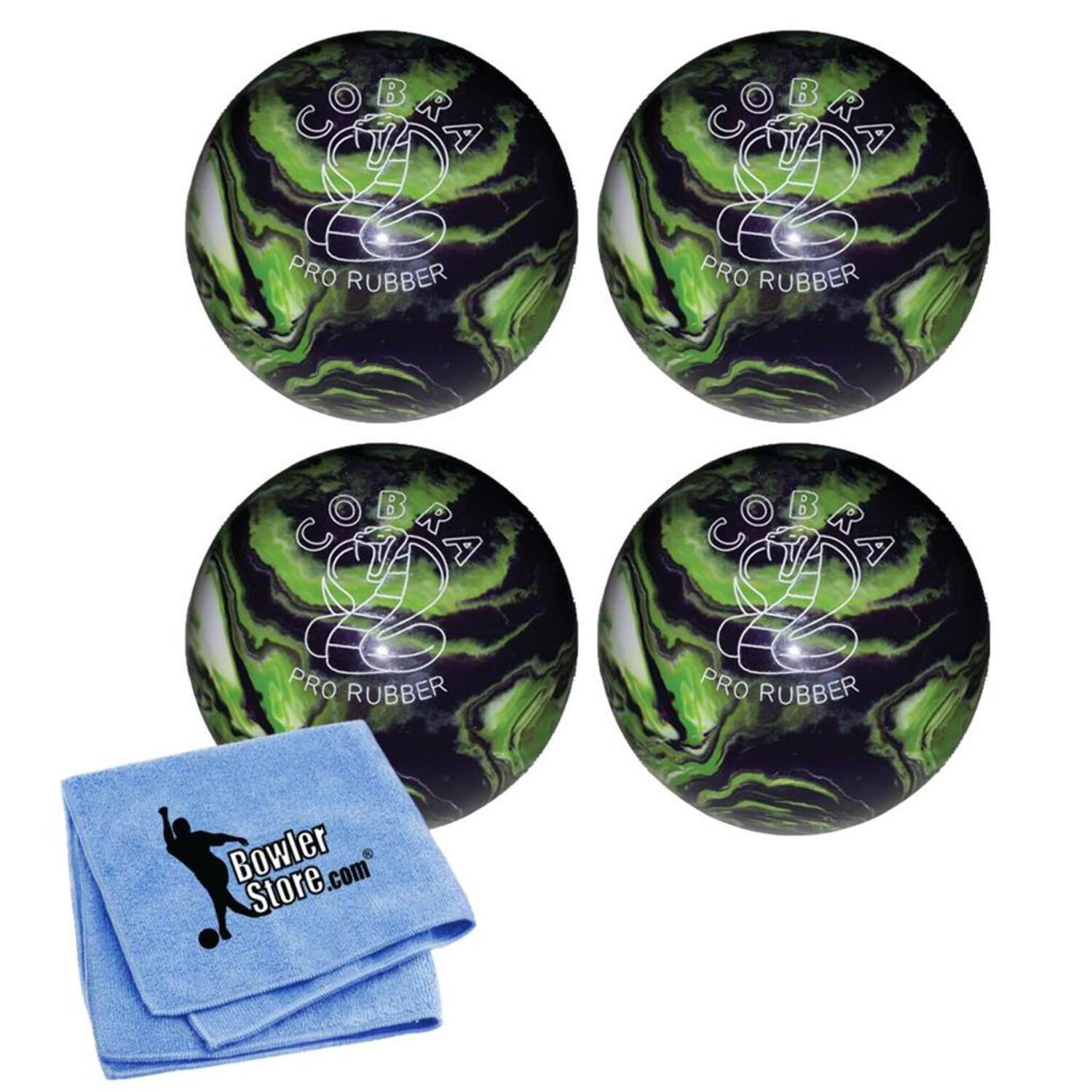 EPCO Candlepin Bowling Balls - Cobra Pro Rubber - Purple, Lime White (4 ...