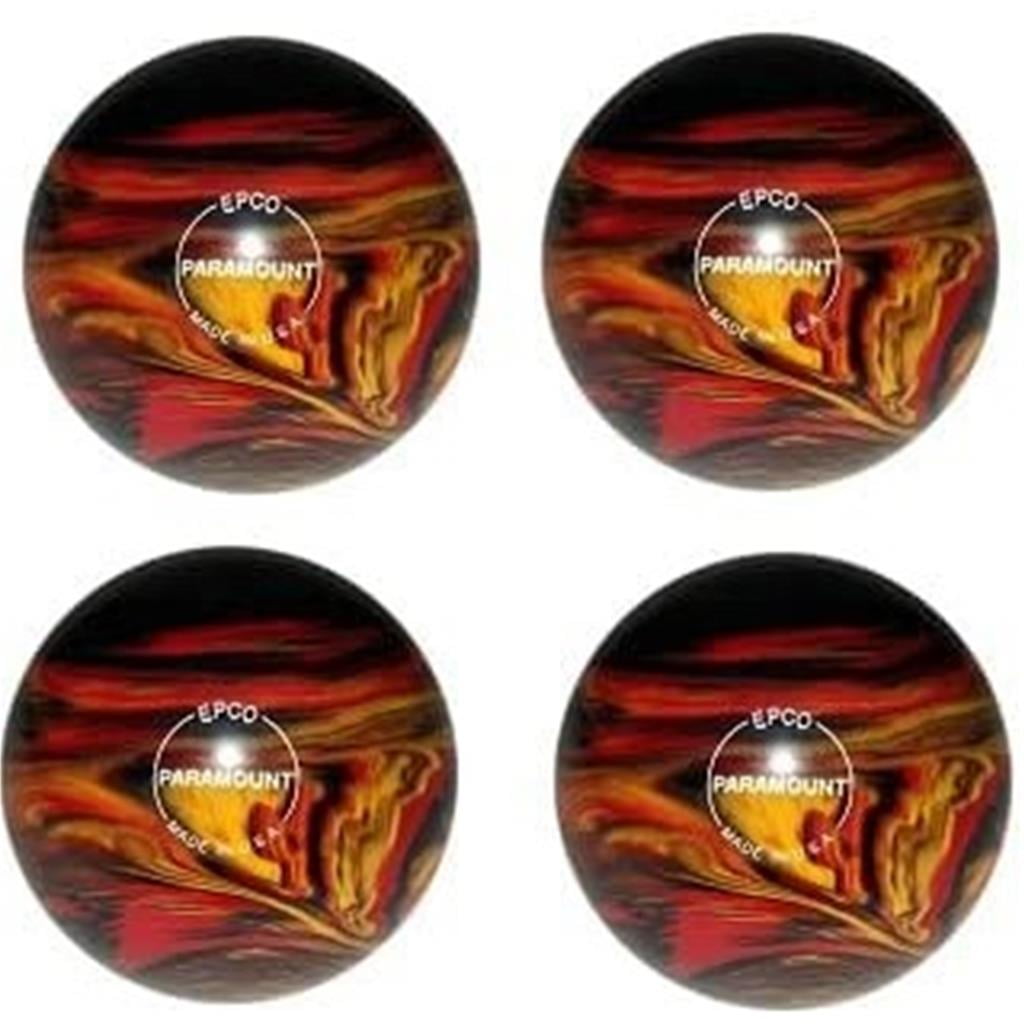 EPCO Candlepin Bowling Balls - Marbleized - Black, Red & Yellow (4 1/2 ...