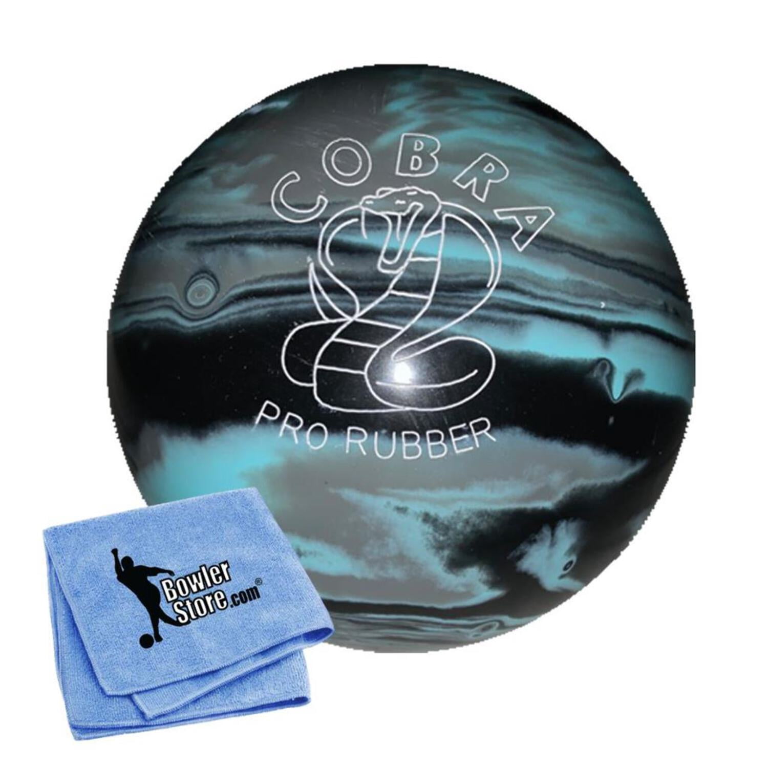 EPCO Duckpin Bowling Ball - Cobra Pro Rubber - Black, Light Blue Grey ...