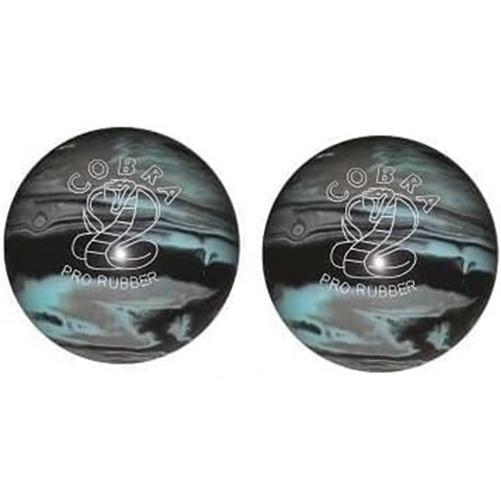 EPCO Duckpin Bowling Ball - Cobra Pro Rubber - Black, Light Blue & Grey ...