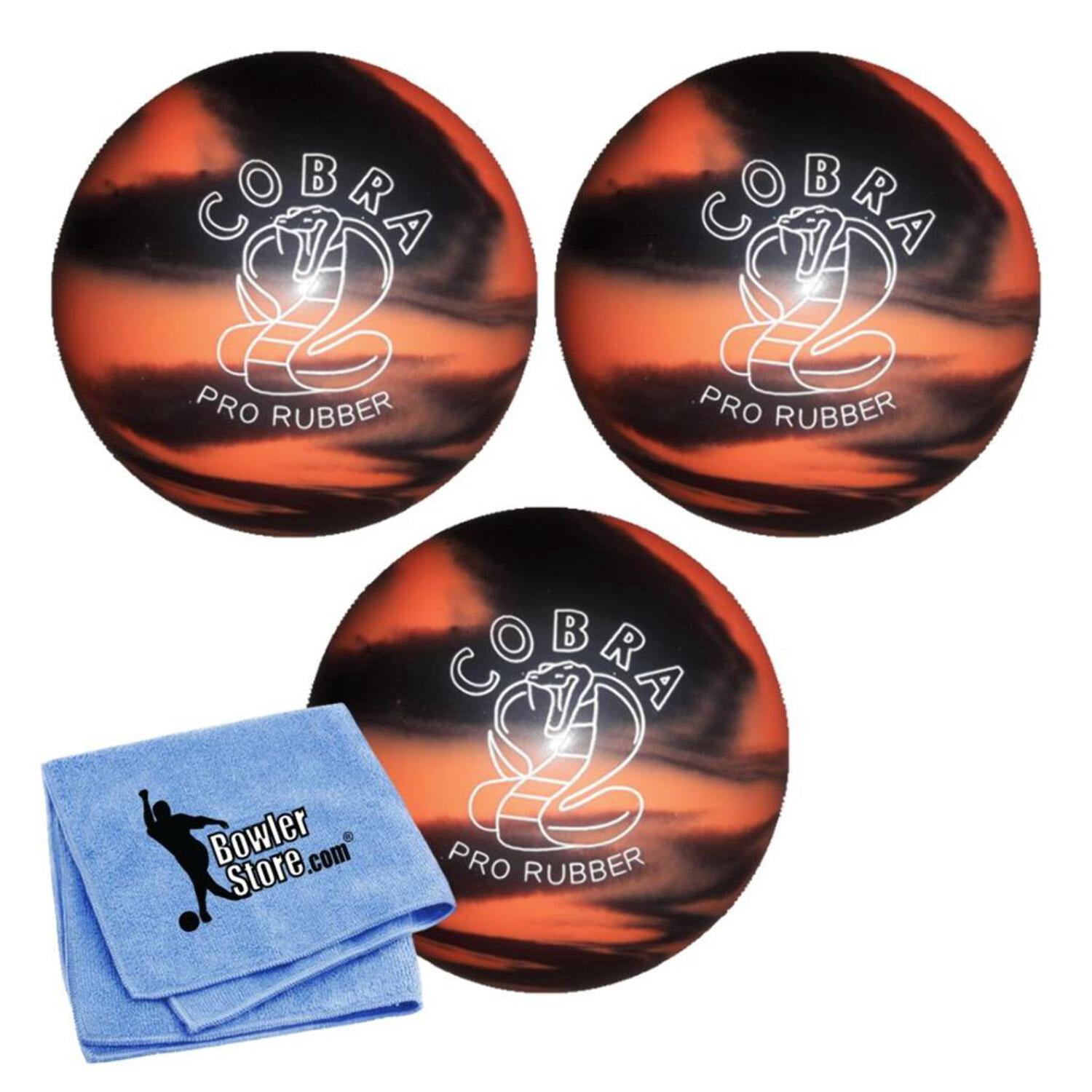EPCO Duckpin Bowling Ball - Cobra Pro Rubber - Orange Black (4 3/4 inch ...
