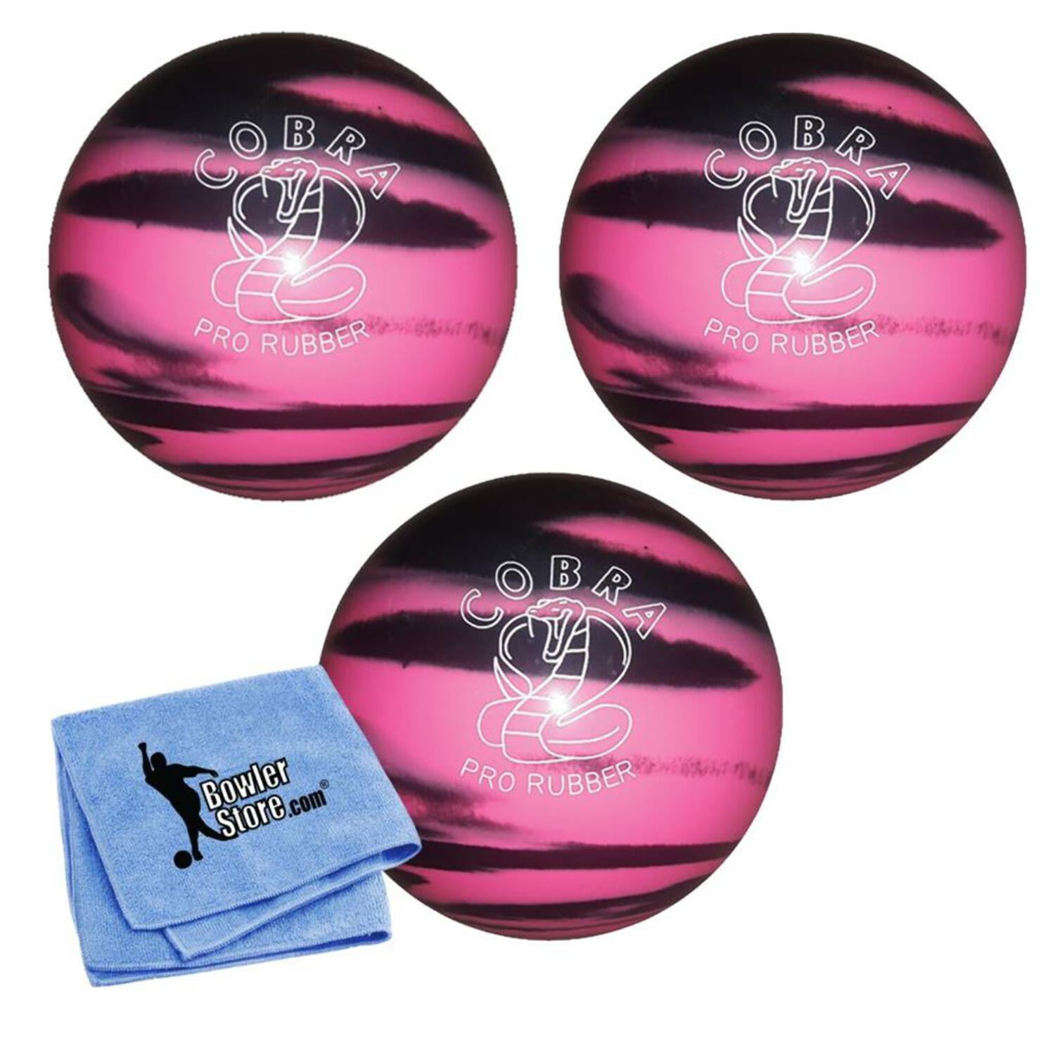 EPCO Duckpin Bowling Ball - Cobra Pro Rubber - Pink Black (4 7/8 inch ...