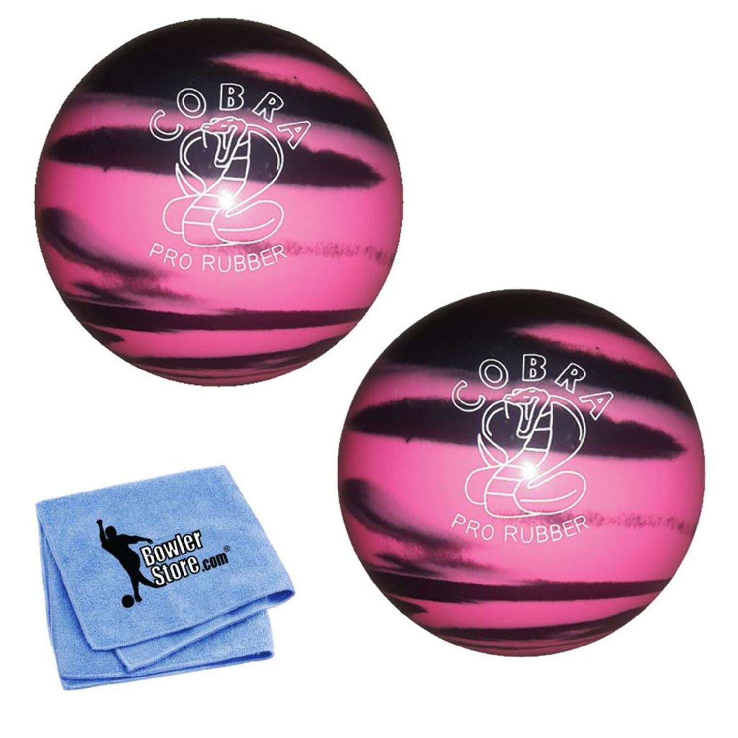 EPCO Duckpin Bowling Ball - Cobra Pro Rubber - Pink Black (5 inch- 3lbs ...