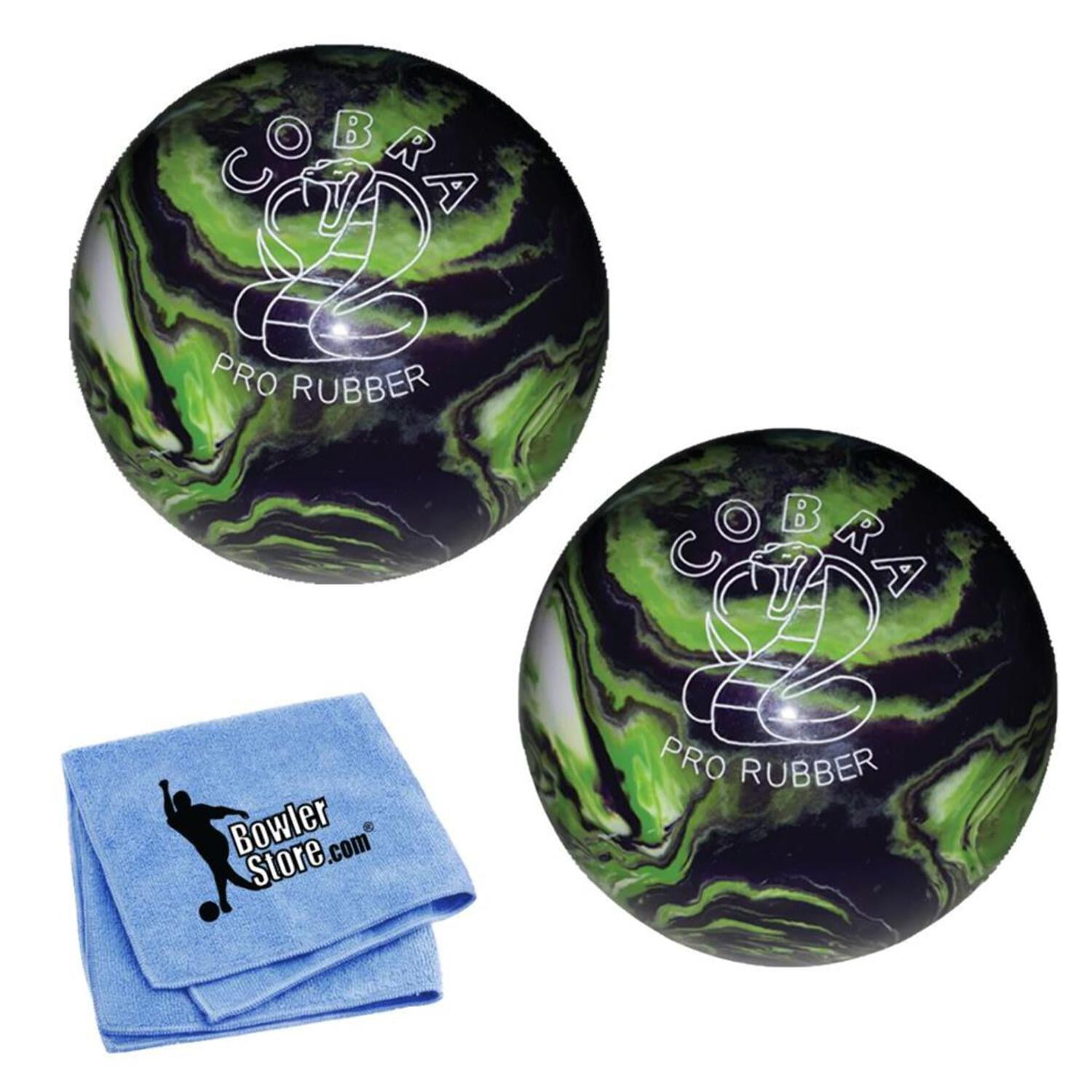 EPCO Duckpin Bowling Ball - Cobra Pro Rubber - Purple, Lime White (4 3/ ...