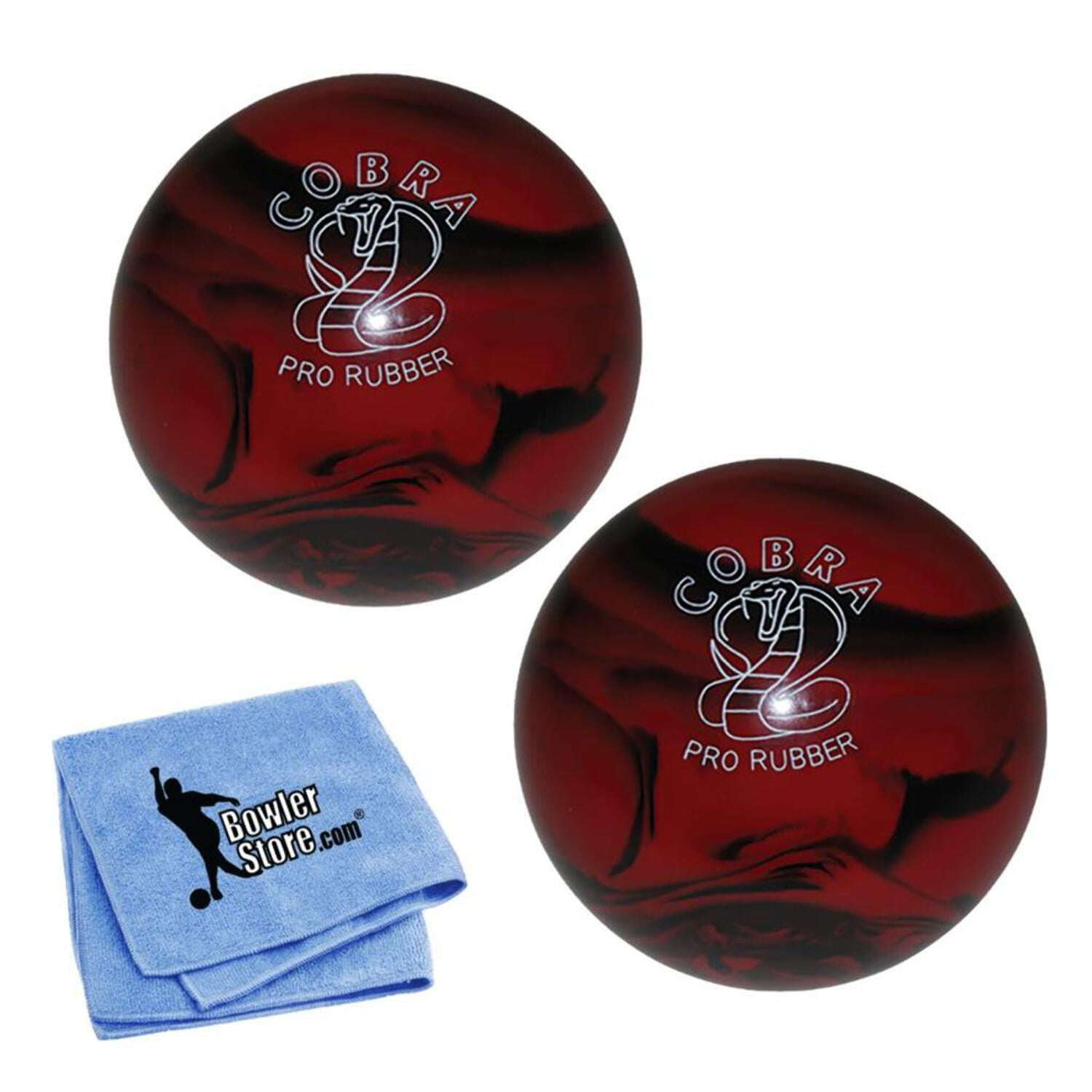 EPCO Duckpin Bowling Ball - Cobra Pro Rubber - Red Black (4 3/4 inch ...