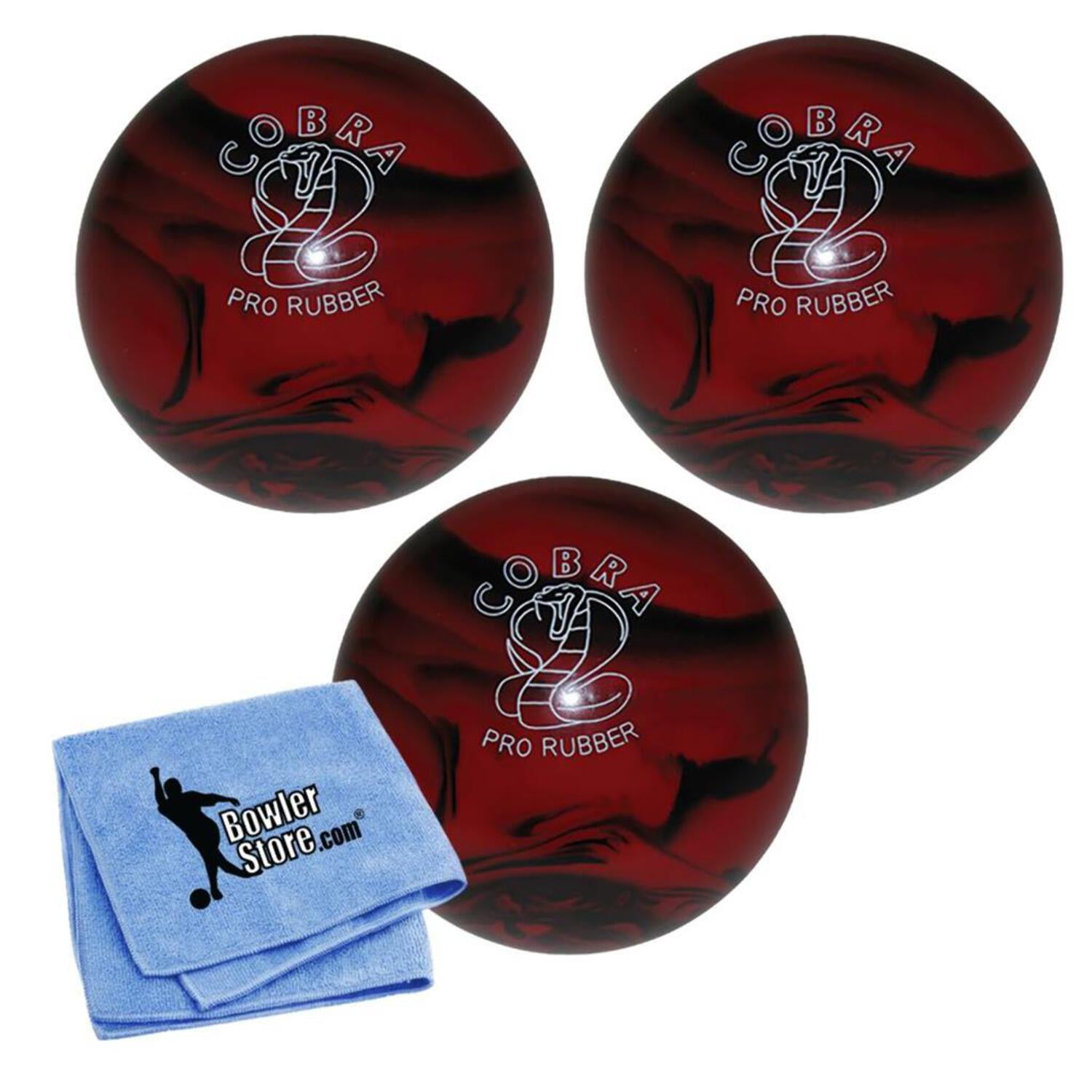 EPCO Duckpin Bowling Ball - Cobra Pro Rubber - Red Black (4 3/4 inch ...
