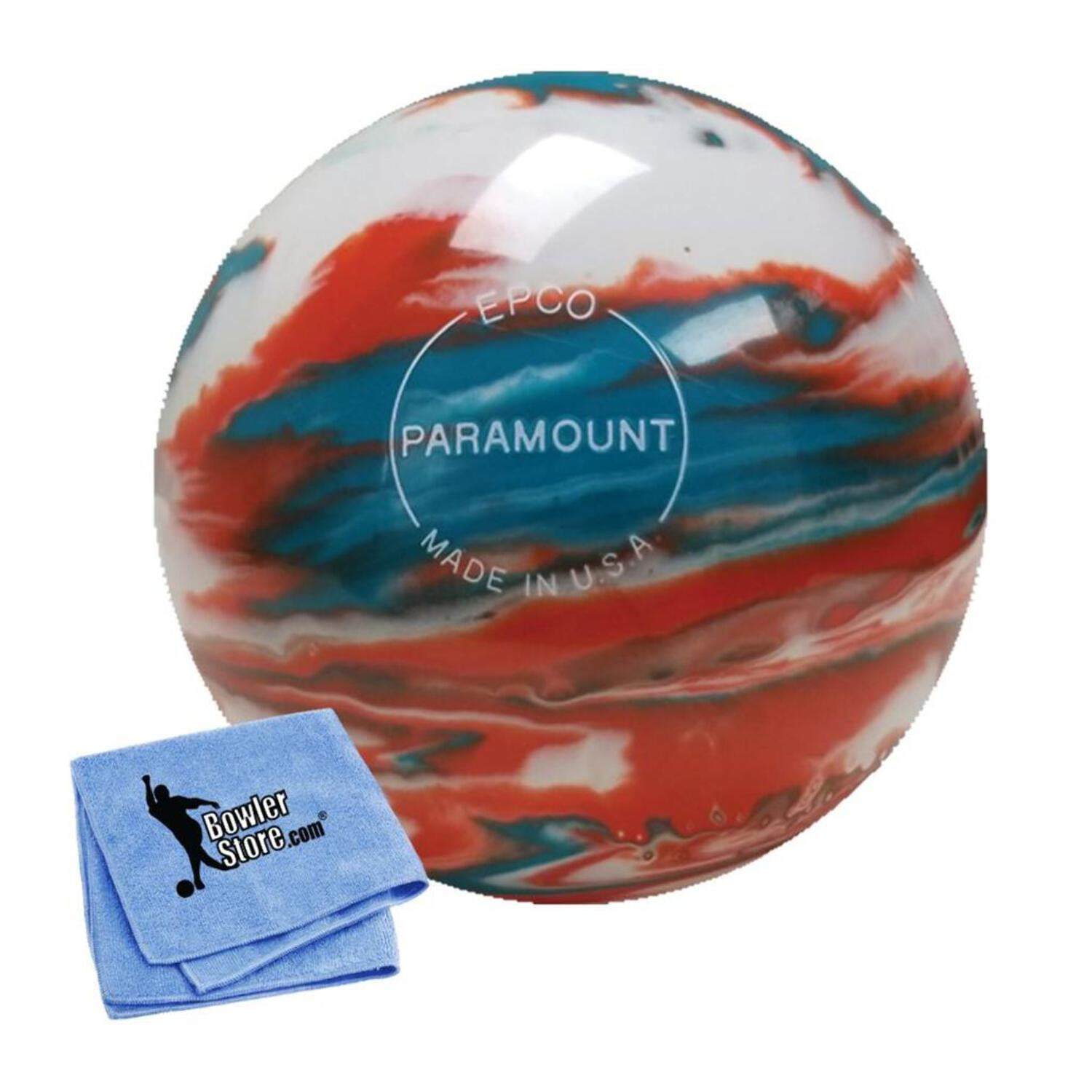 EPCO Duckpin Bowling Ball- Marbleized - Turquoise, Orange White (4 3/4 ...