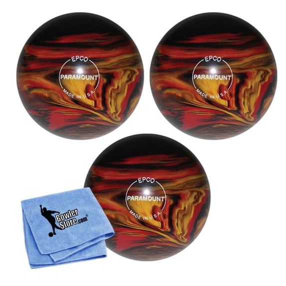 EPCO Duckpin Bowling Balls - Marbleized - Black, Red Yellow (4 7/8 inch ...