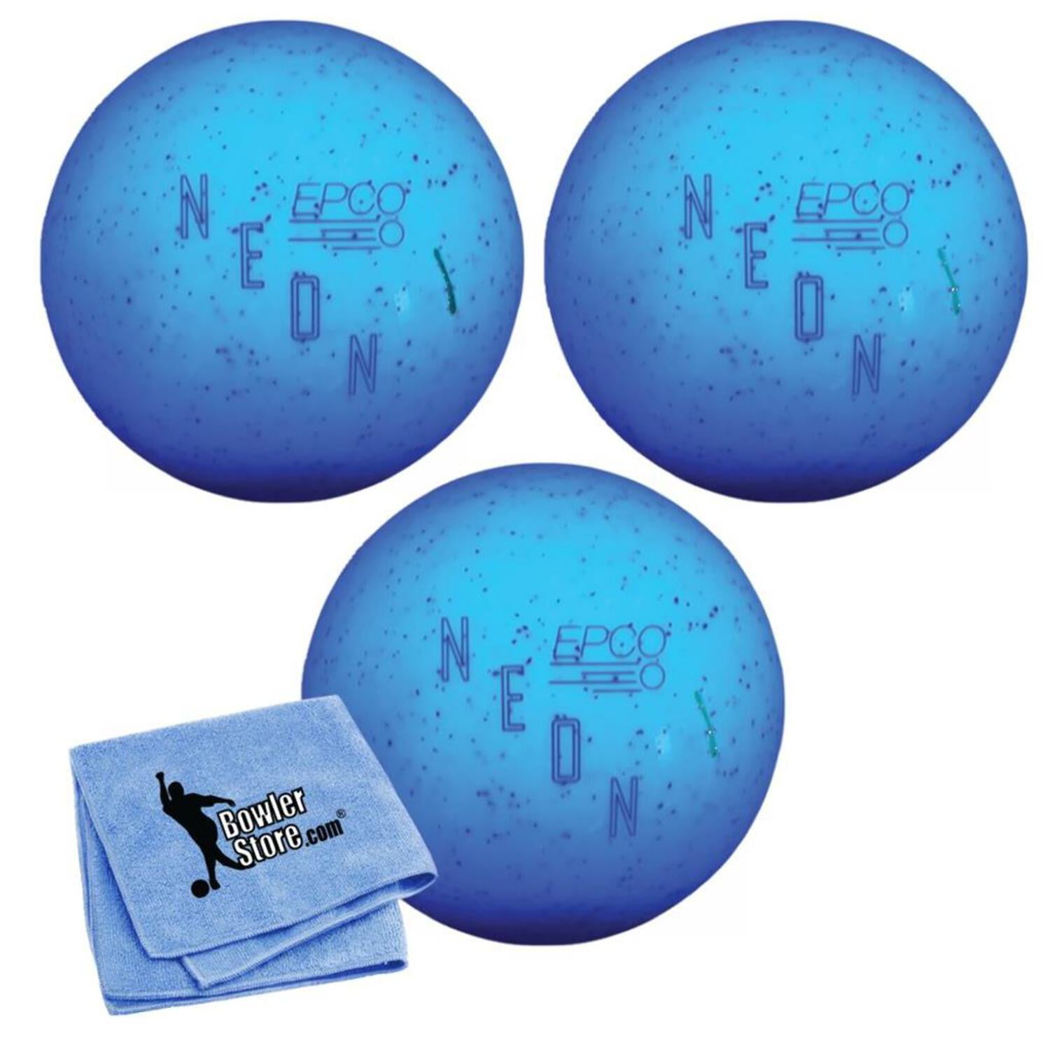 EPCO Duckpin Bowling Balls- Neon Speckled - Blue (4 3/4 inch- 3lbs. 10 ...