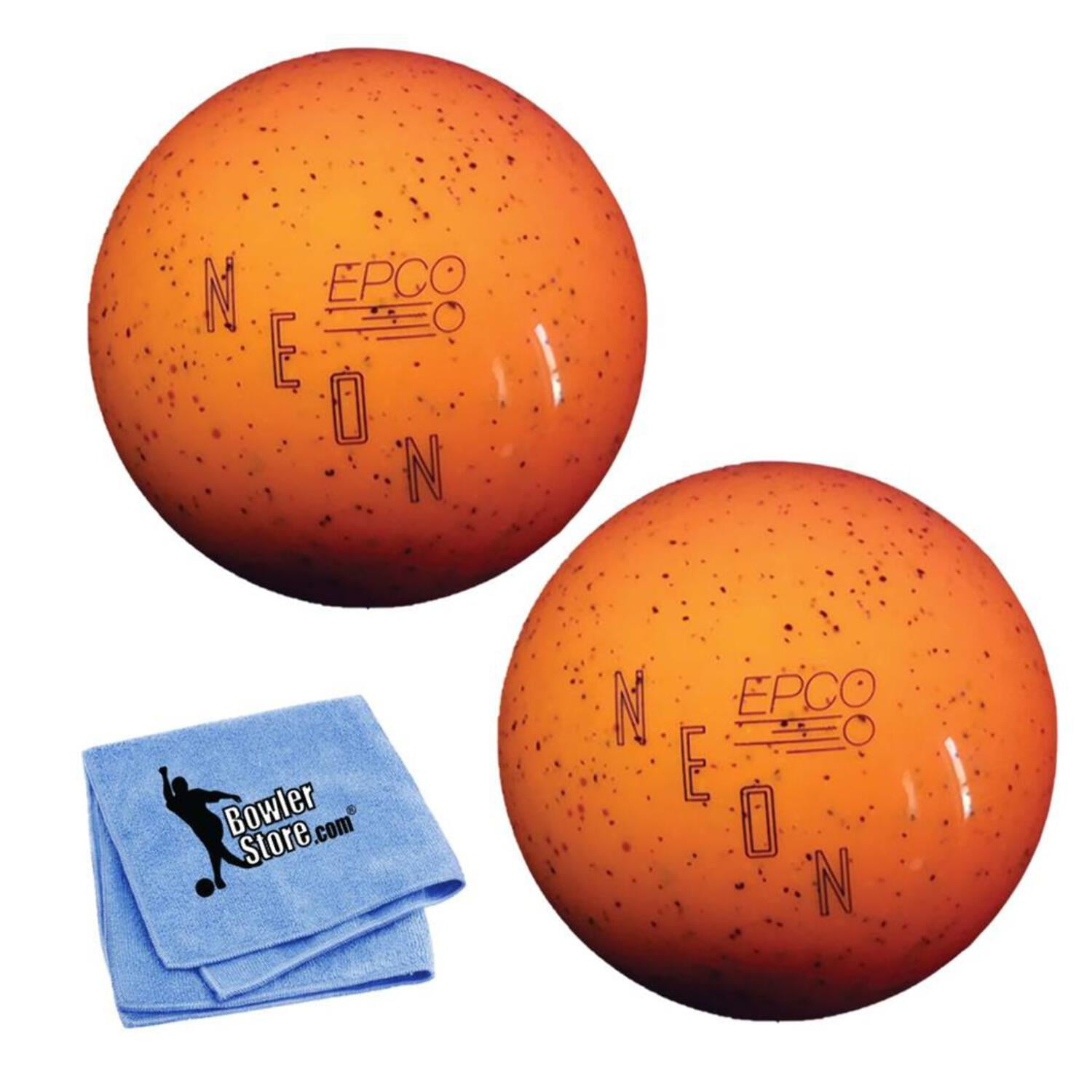 EPCO Duckpin Bowling Balls- Neon Speckled - Orange (5 inch- 3lbs. 12 oz ...