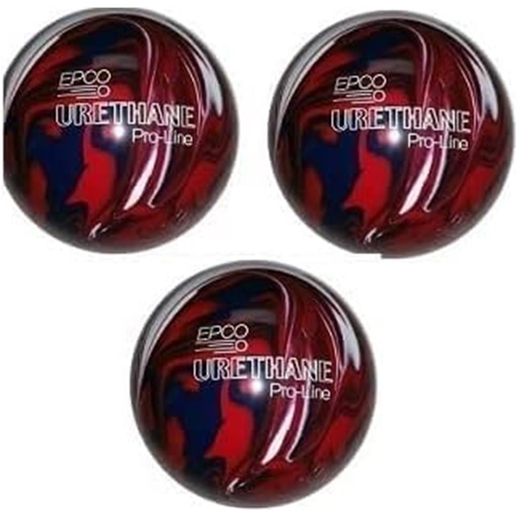 EPCO Duckpin Bowling Balls - Urethane - Dark Red, Royal & White (5 inch ...