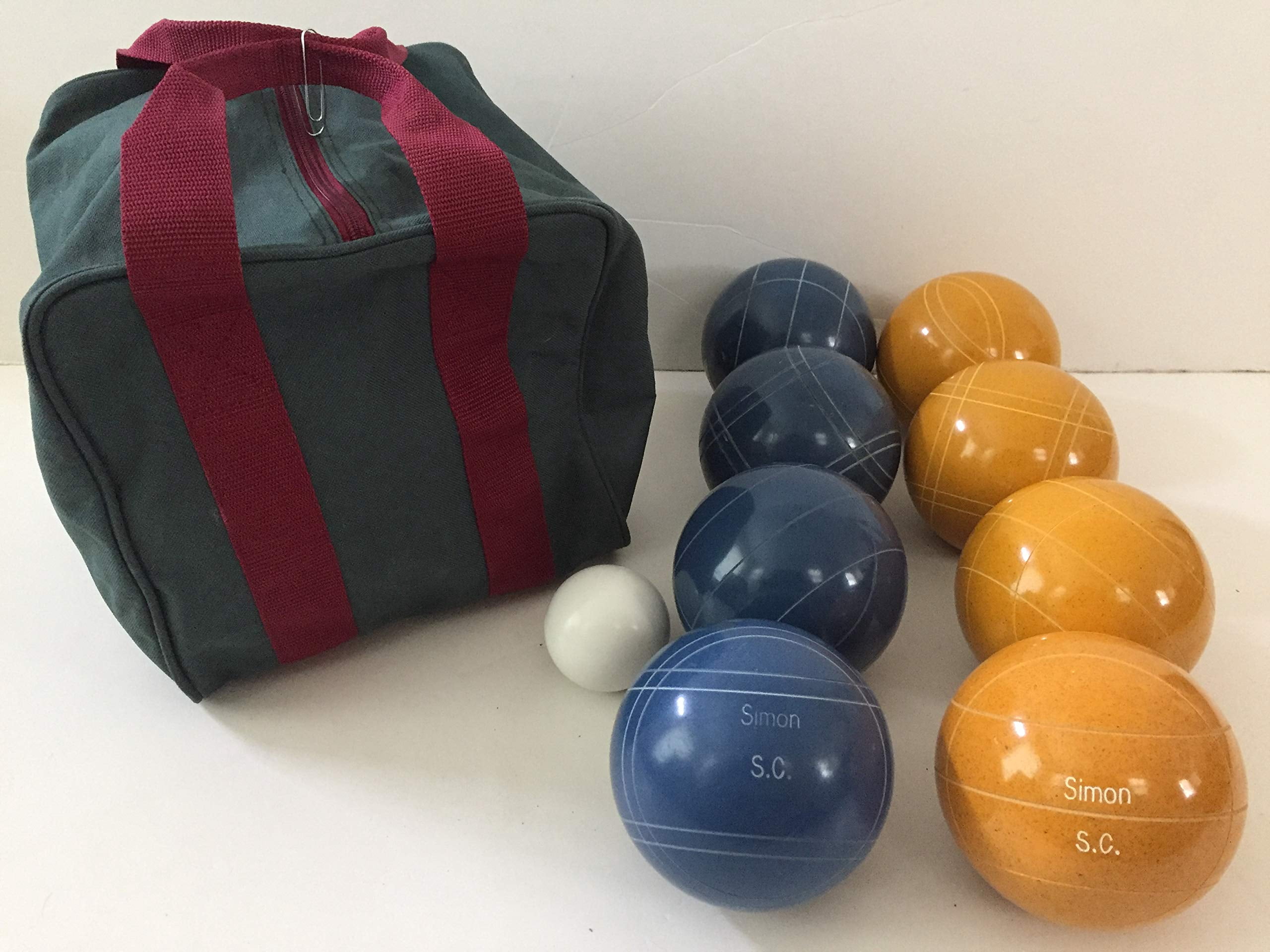 EPCO Engraved Bocce Package - 110mm Gold and Blue Balls with Engraving ...