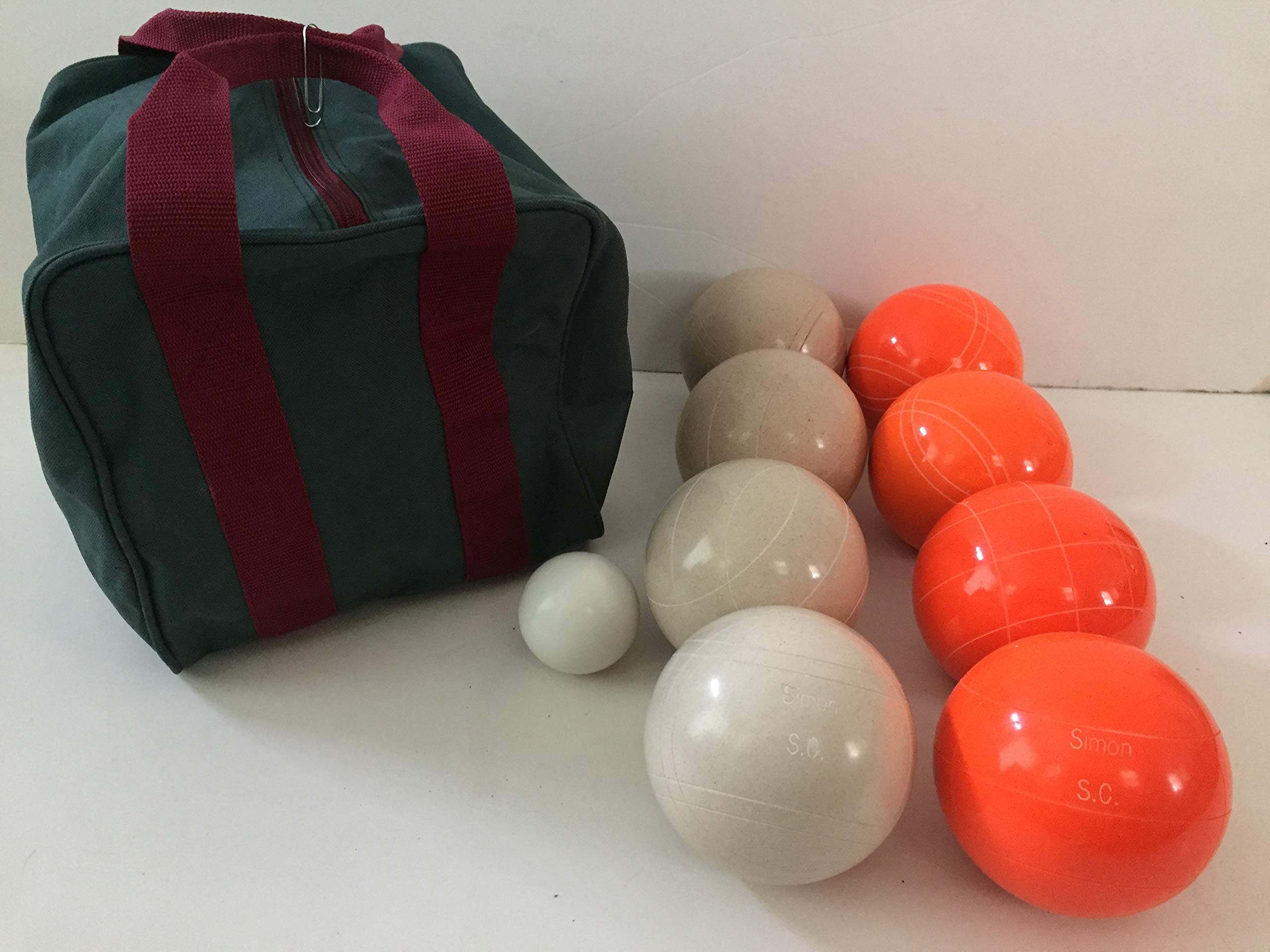 EPCO Engraved Bocce Package - 110mm Orange and White Balls with ...