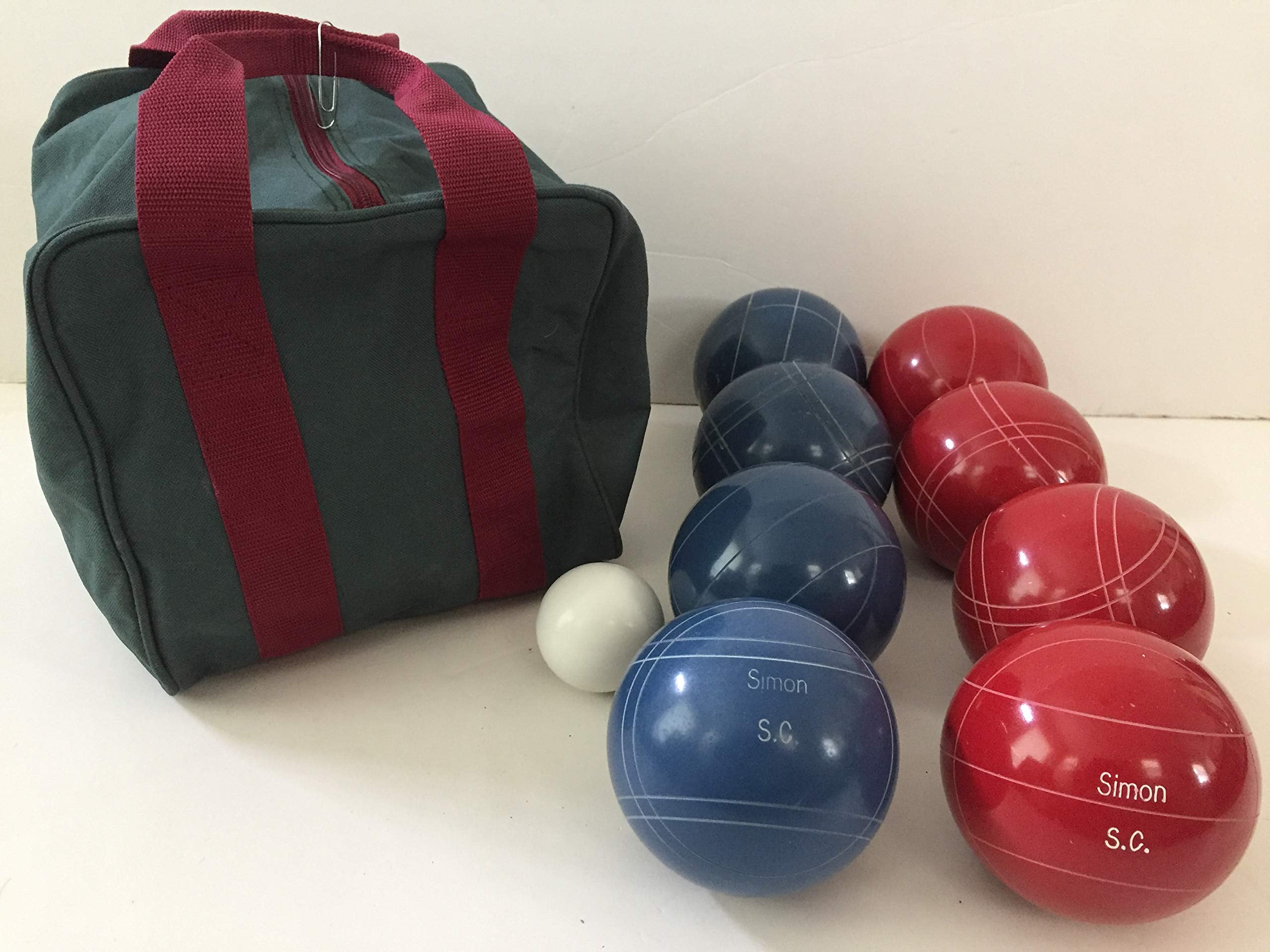EPCO Engraved Bocce Package - 110mm Red and Blue Balls with Engraving ...