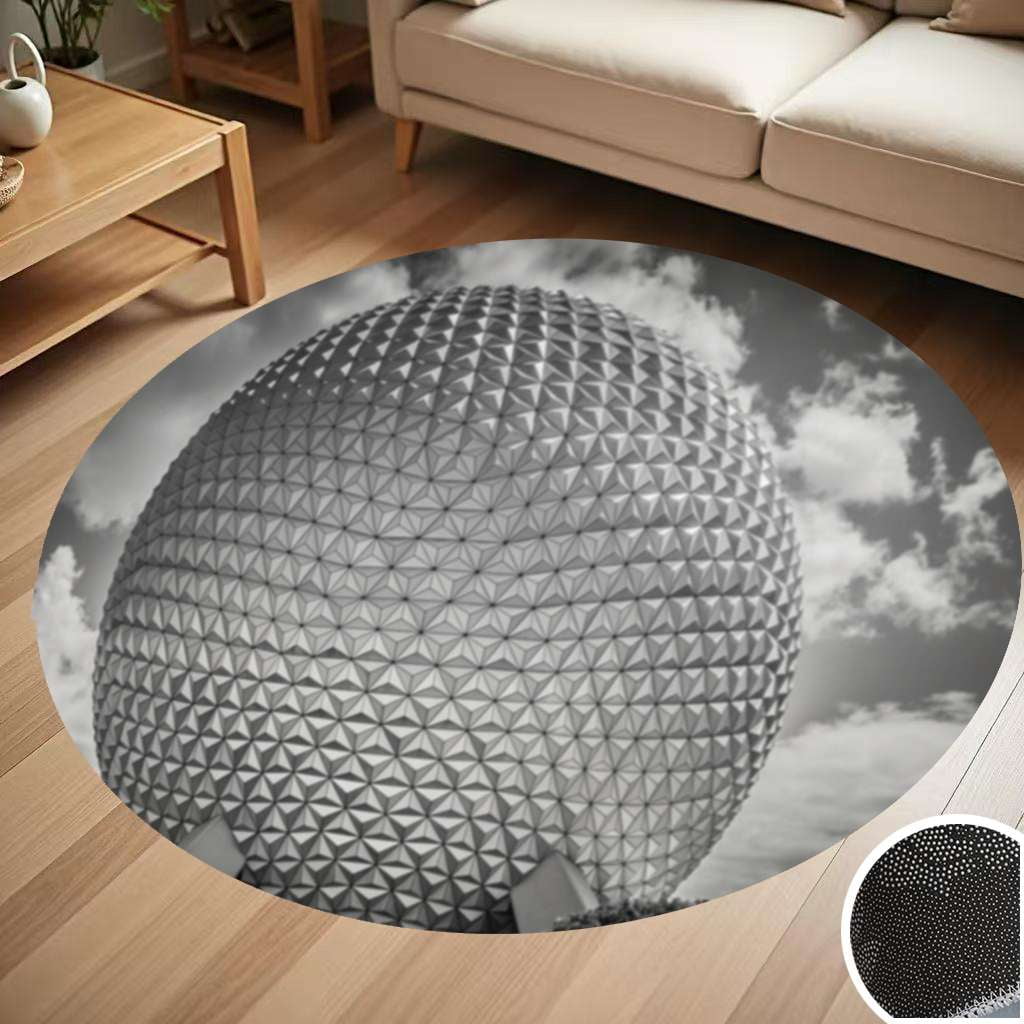 EPCOT Ball Black And White Round Carpet Living Room Bedroom Home Decoration Coffee Table Mat ...