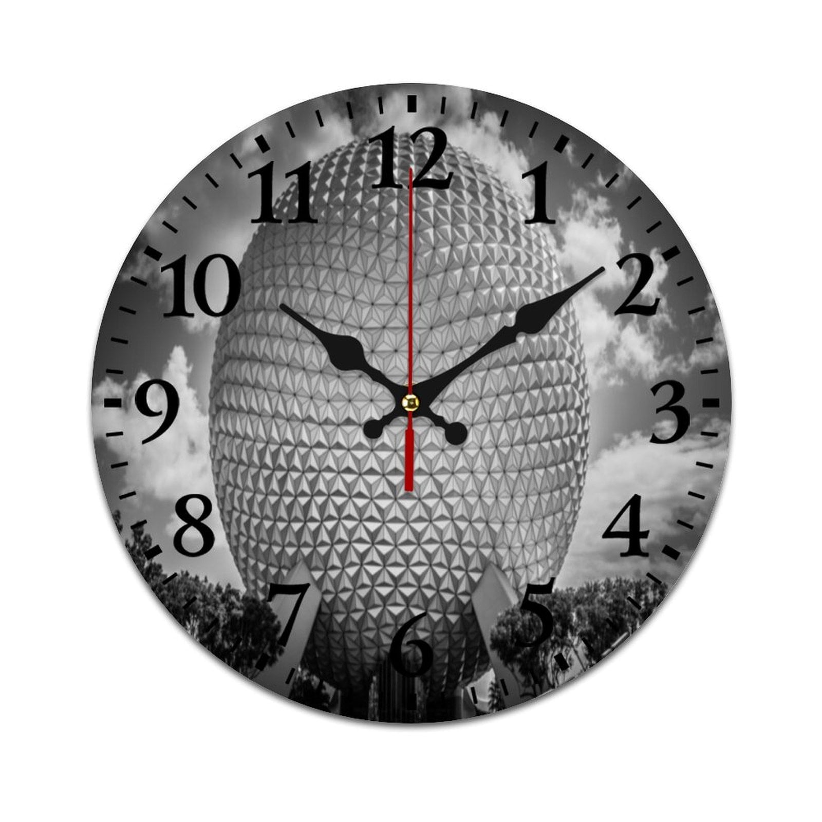EPCOT Ball Black And White Wall Clock Modern Design Clocks Wall Hanging ...