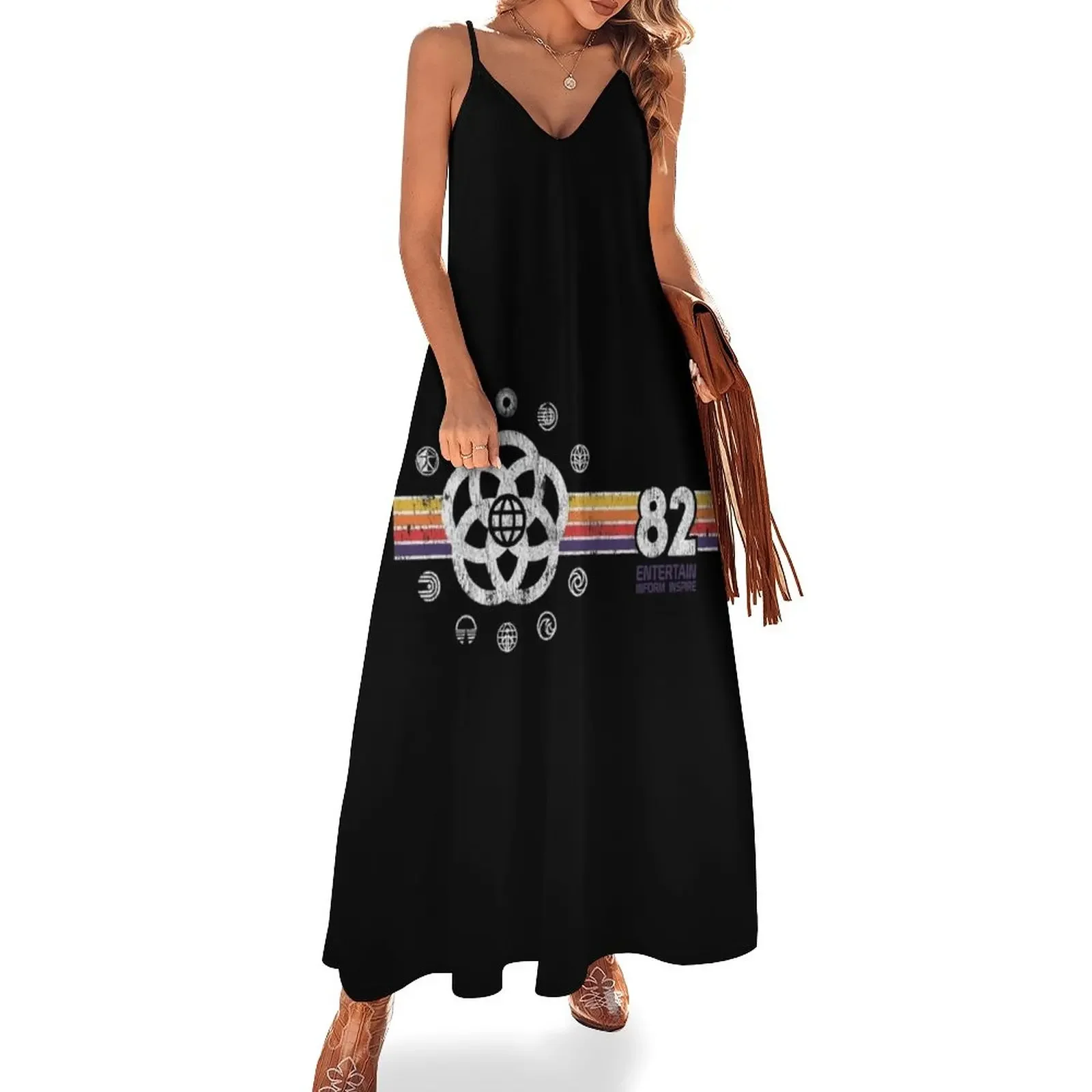 EPCOT Center Vintage Style Distressed Pavilion Logos Sleeveless Dress ...