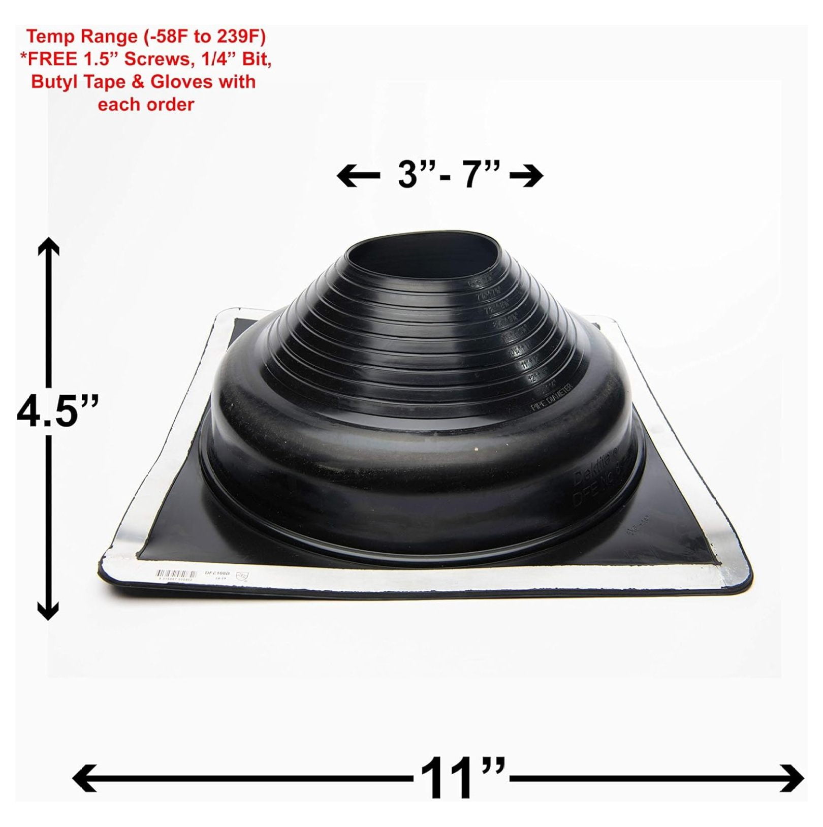 EPDM Flexible Roofing Pipe Flashing Boots - On Site Adjustable Roof ...