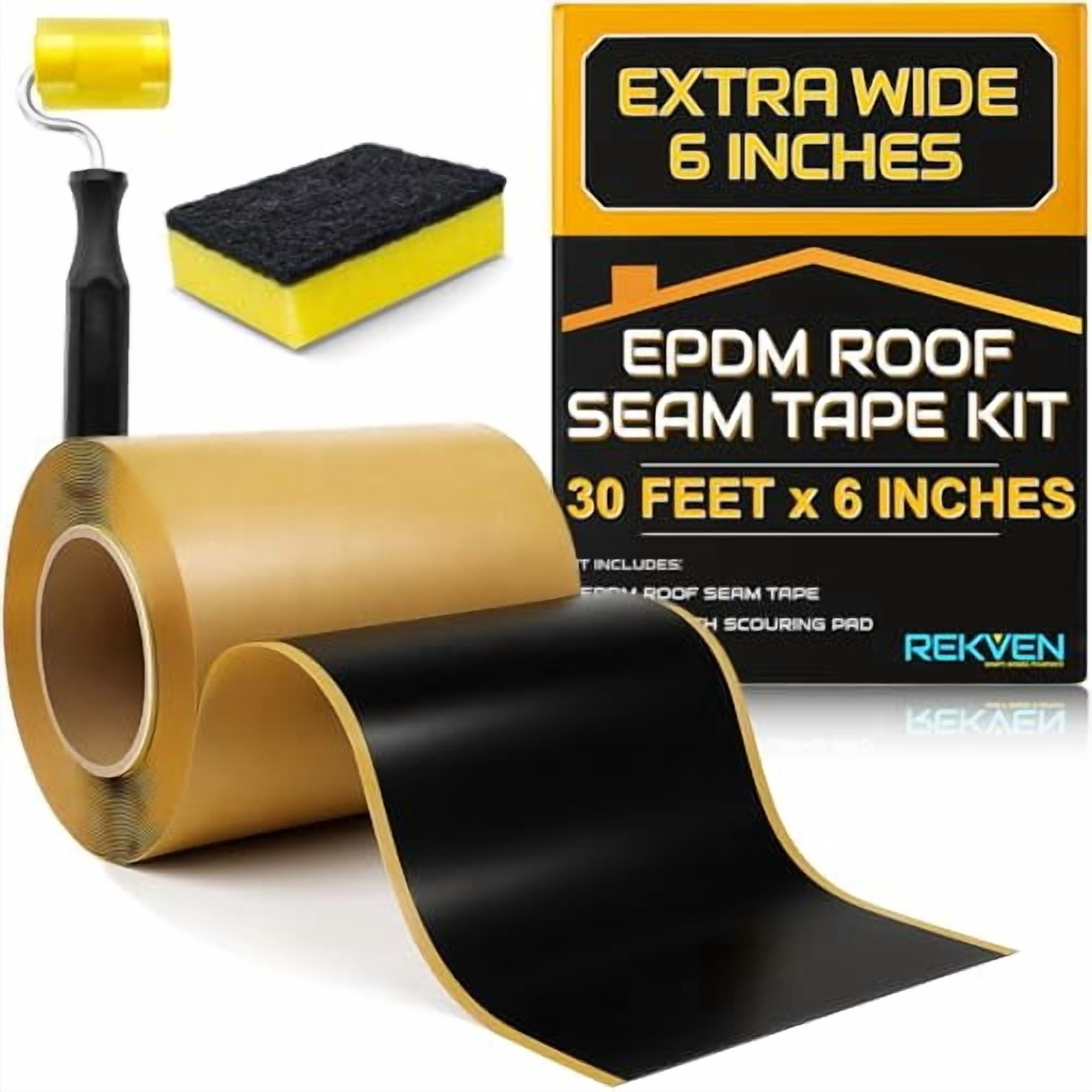 EPDM Rubber Roofing Seam Tape Kit - 30 Feet x 6 Inch - Double Sided ...