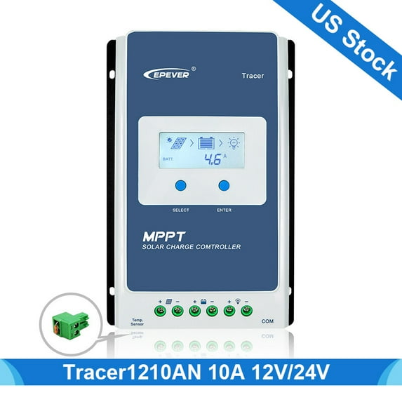EPEVER MPPT Solar Charge Controller 10A 12V/24V TracerAN Solar Panel ...