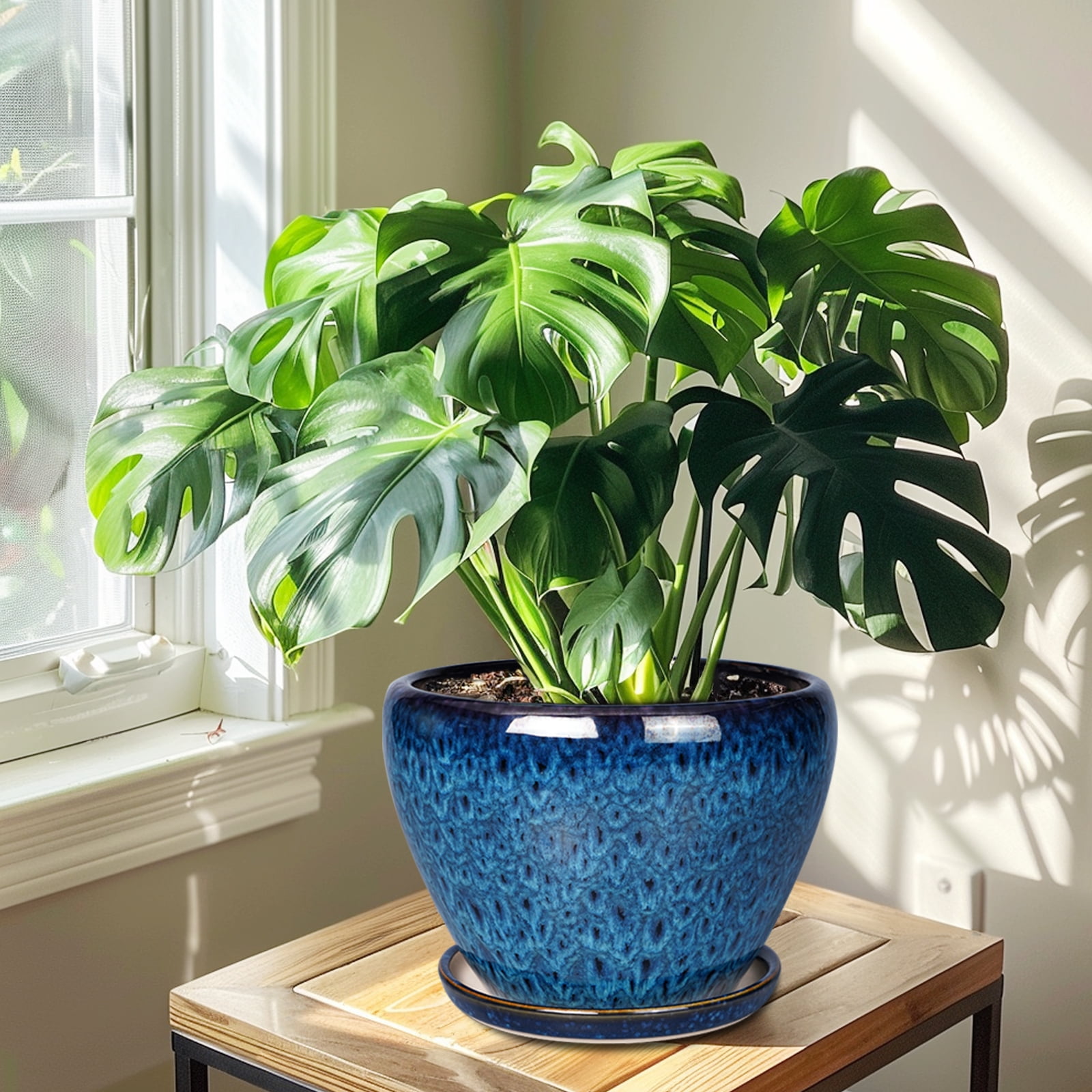 EPFamily 10 Inch Ceramic Planter Pot, Ceramic Plant Pot for Indoor ...