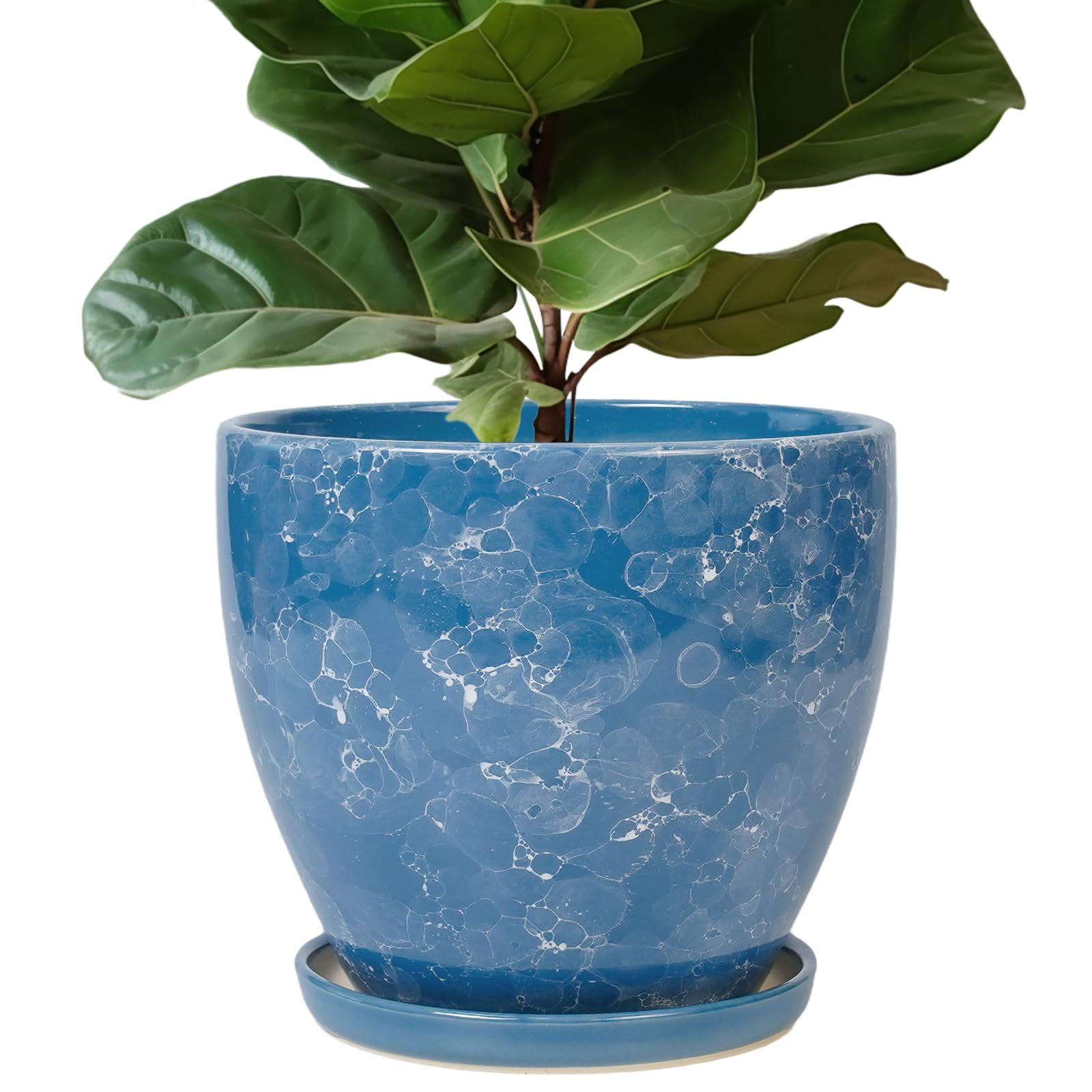 EPFamily Ceramic Flower Pot - 10 Inch Planter with Drainage Hole and ...