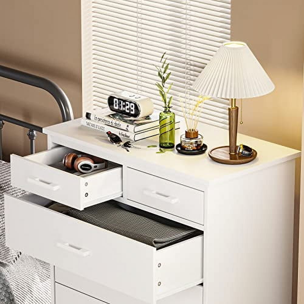 EPHEX White Tall Dresser with 7 Drawers for Bedroom, Storage Tower ...