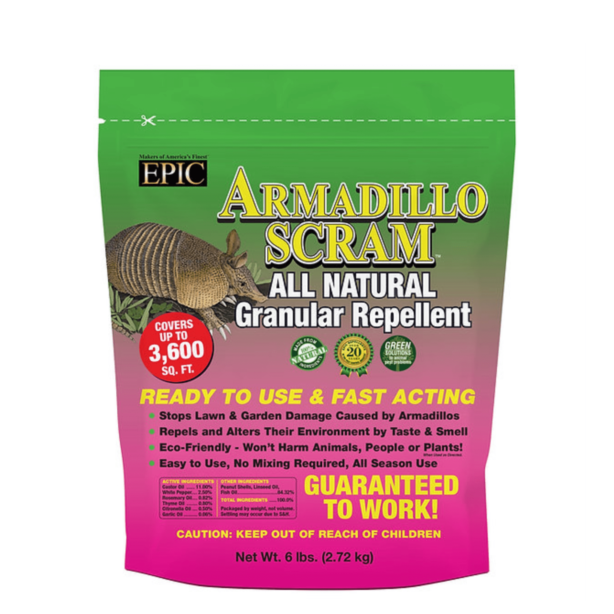 EPIC Armadillo Scram All Natural Ready To Use Outdoor Granular Animal ...