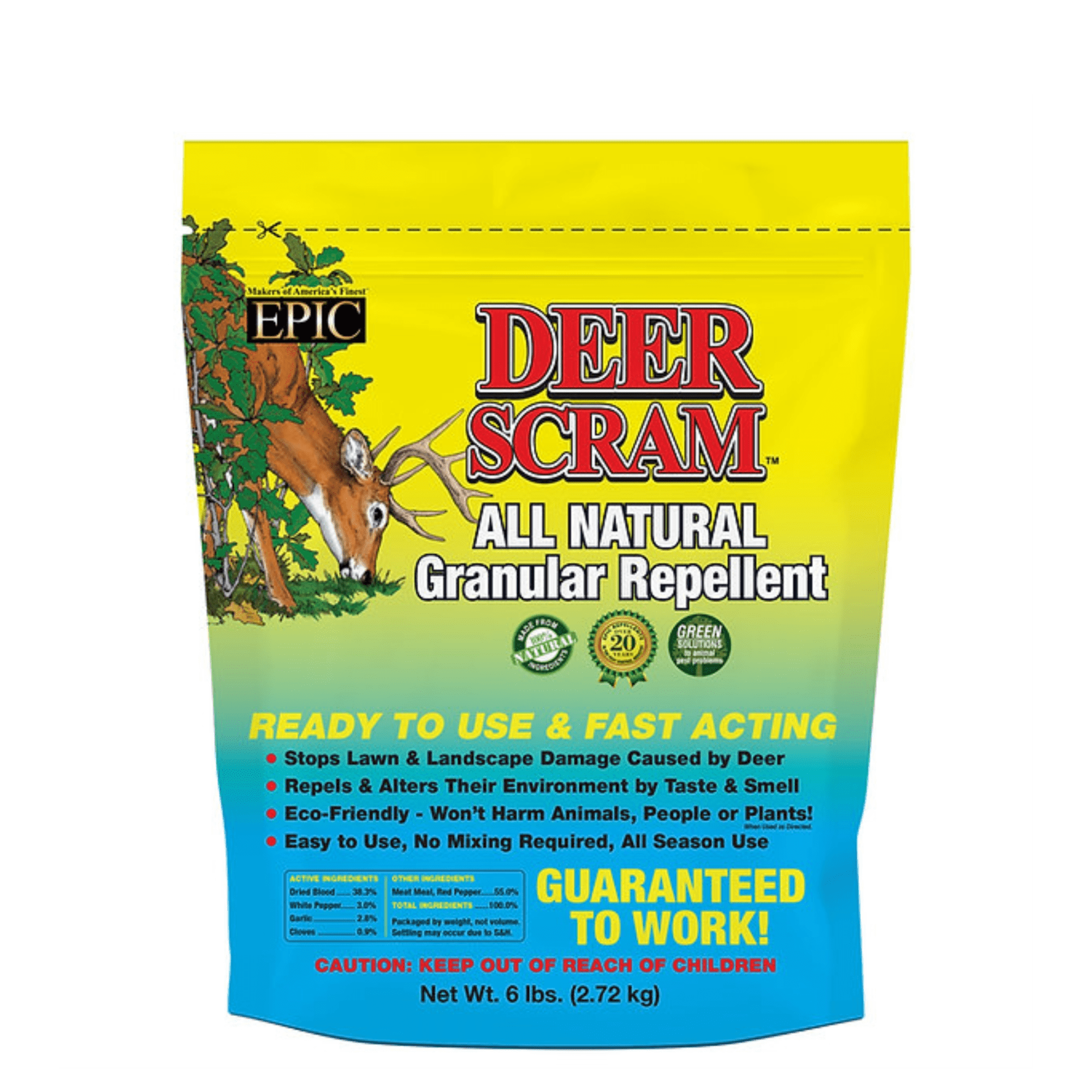 Epic Deer Scram All Natural Outdoor Granular Deer Repellent, 6lbs ...