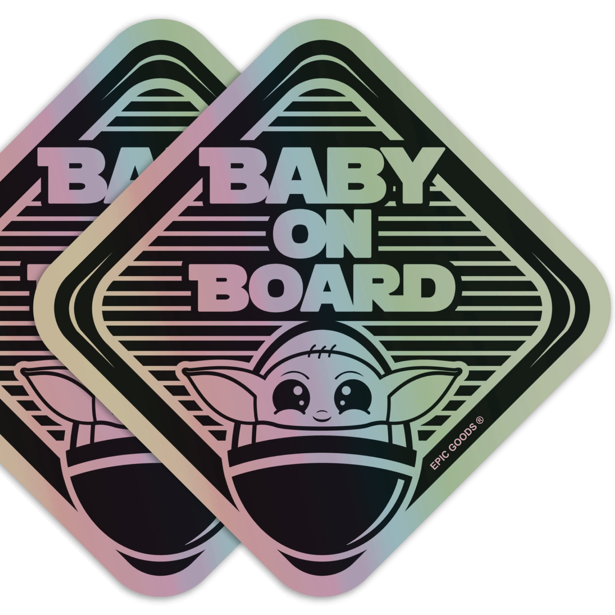 EPIC GOODS Baby On Board Holographic Stickers [2-Pack] Baby On Board ...