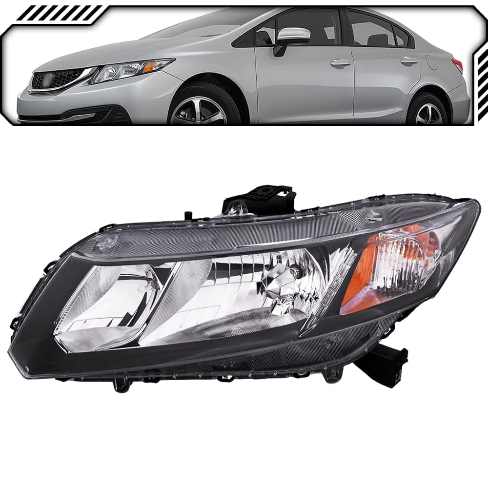 EPIC LIGHTING CAPA OE Style Halogen Headlight Black Bezel Assembly ...