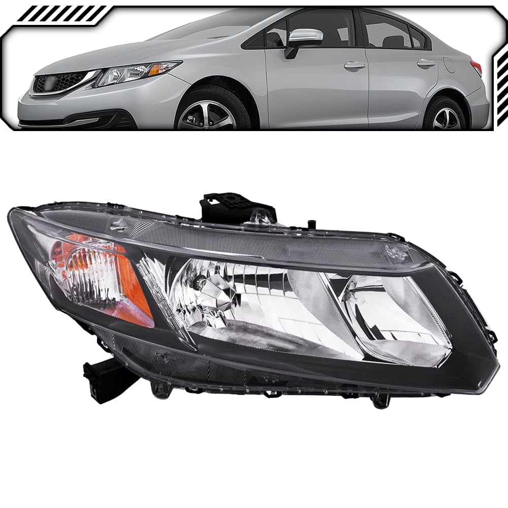 EPIC LIGHTING CAPA OE Style Halogen Headlight Black Bezel Assembly ...