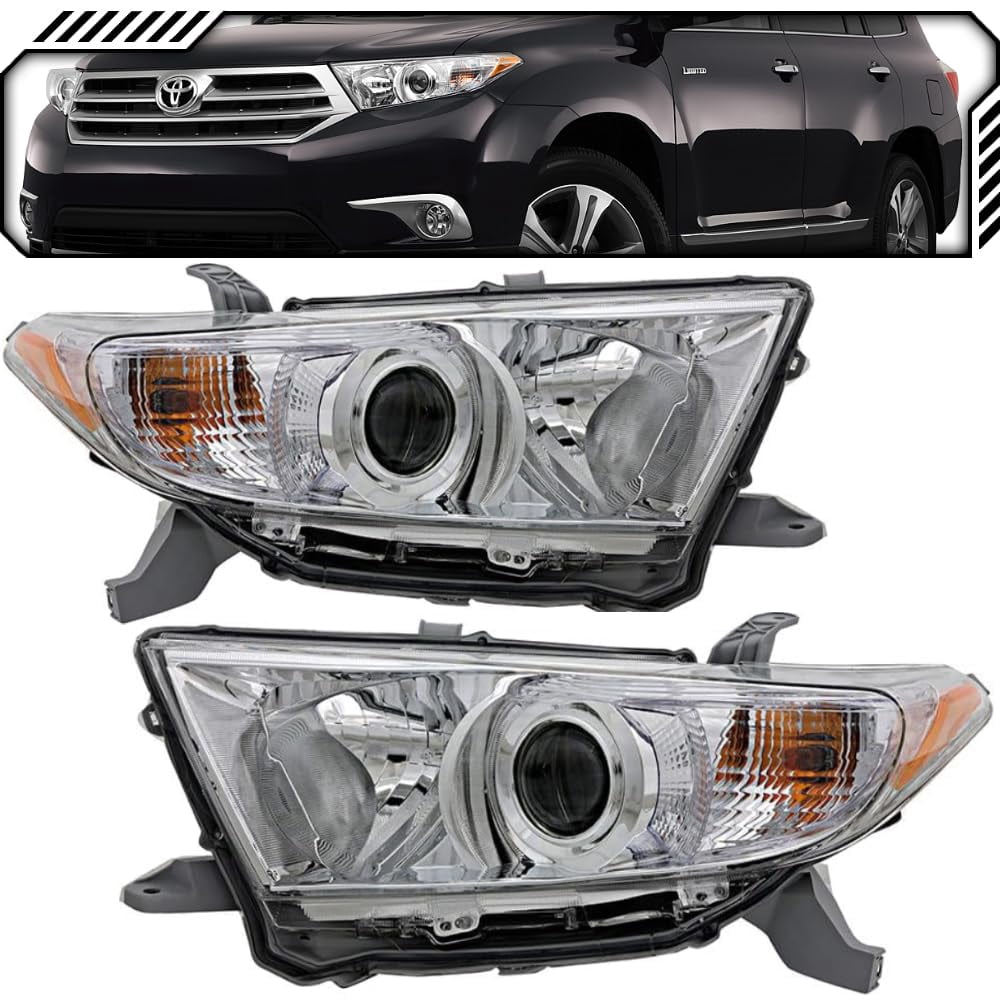 EPIC LIGHTING OE Style Halogen Headlights Chrome Assembly Replacement ...