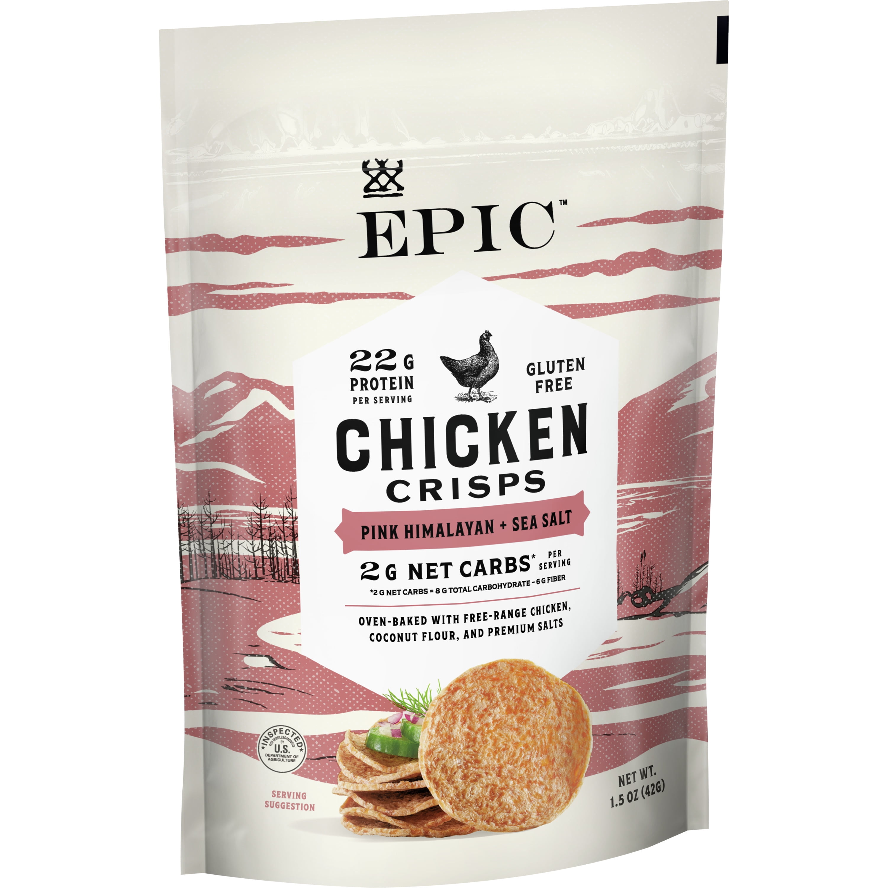 EPIC Pink Himalayan Sea Salt Chicken Crisps, Keto Friendly, 1.5oz Bag ...